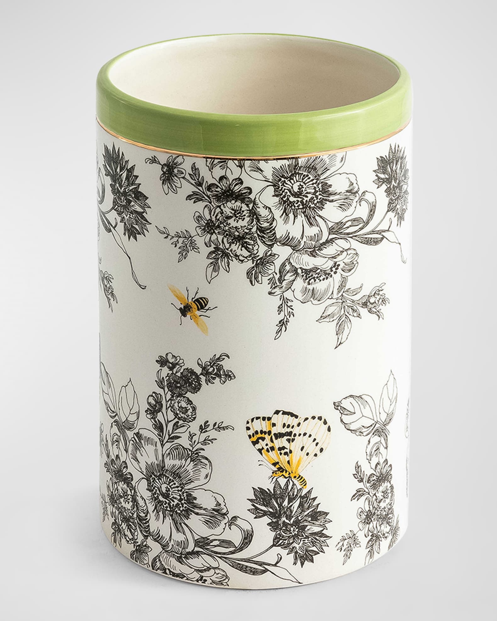 MacKenzie-Childs Butterfly Toile Short Vase | Neiman Marcus