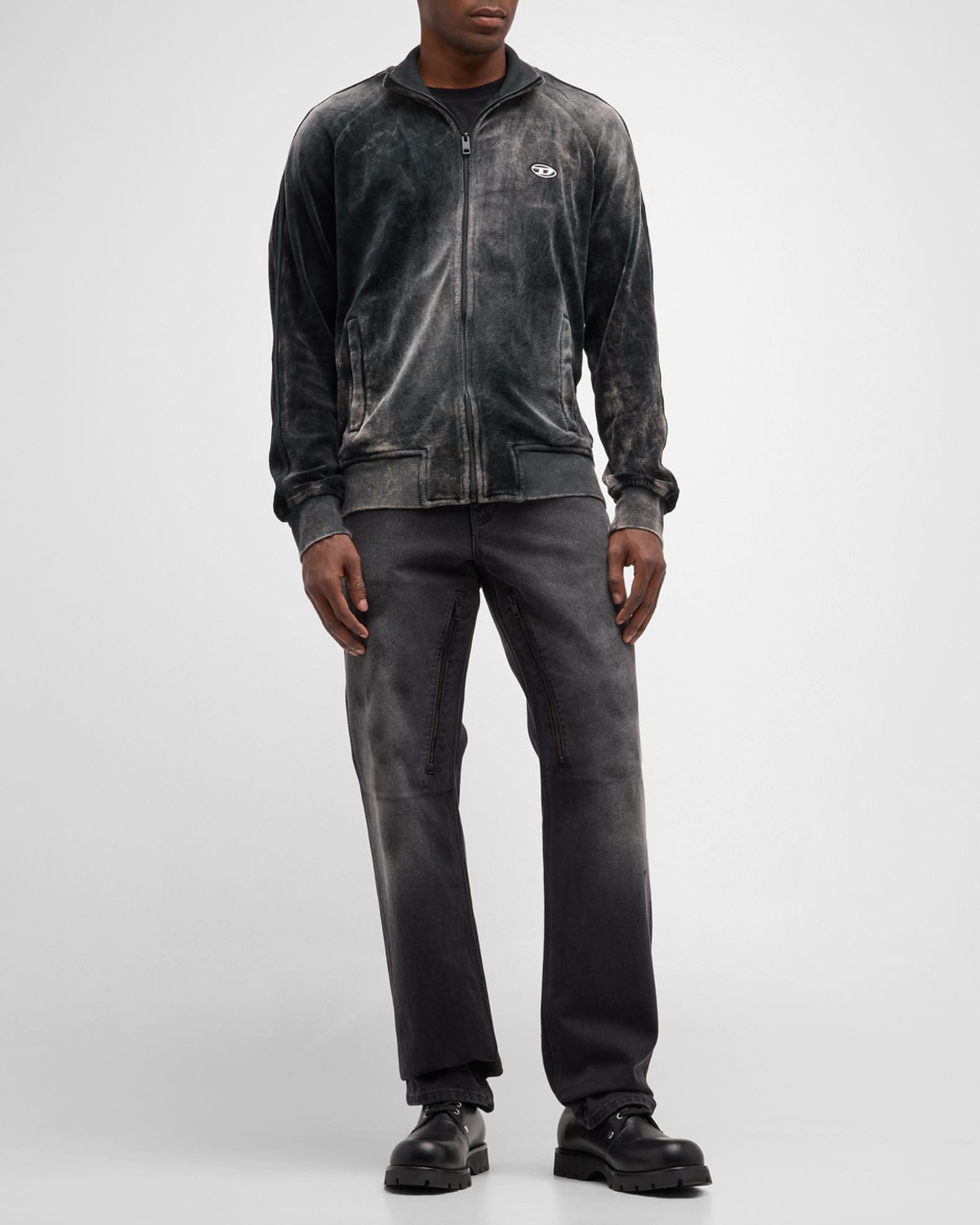 Diesel Men's S-Raband Faded Chenille Tracksuit Top | Neiman Marcus