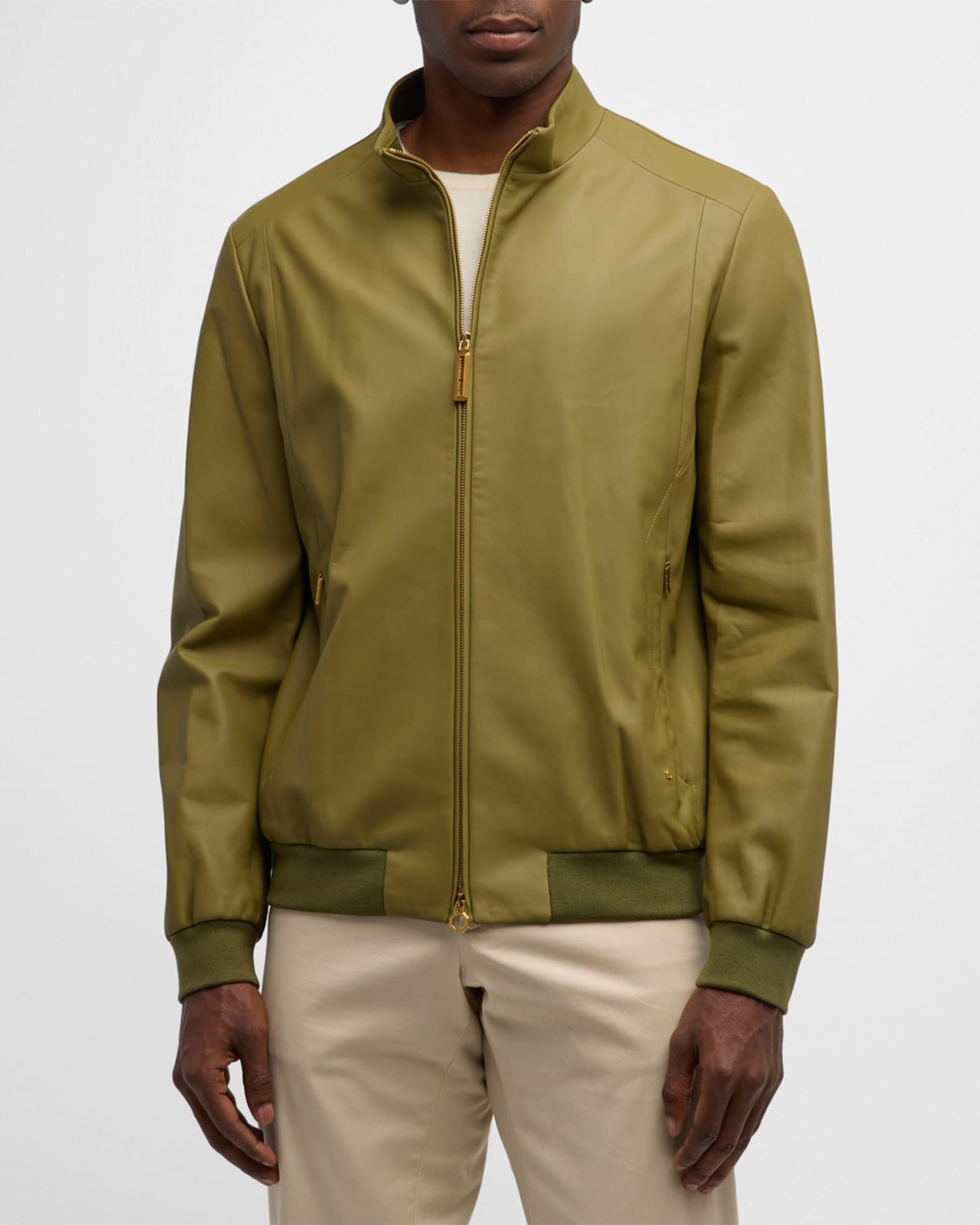 Stefano Ricci Men's Lamb Leather Bomber Jacket | Neiman Marcus