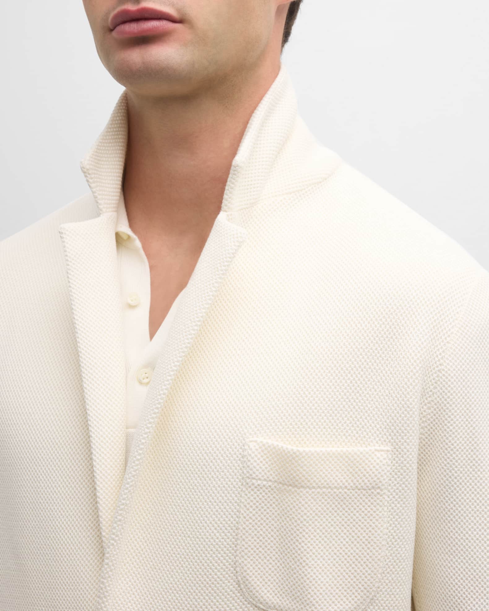 Stefano Ricci Men's Silk-Cotton Knit Blazer | Neiman Marcus