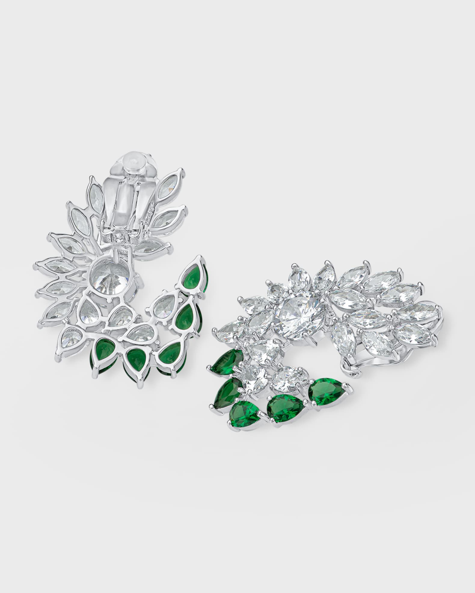 Kenneth Jay Lane Multi-Cut Swirl Cubic Zirconia Clip-On Earrings ...