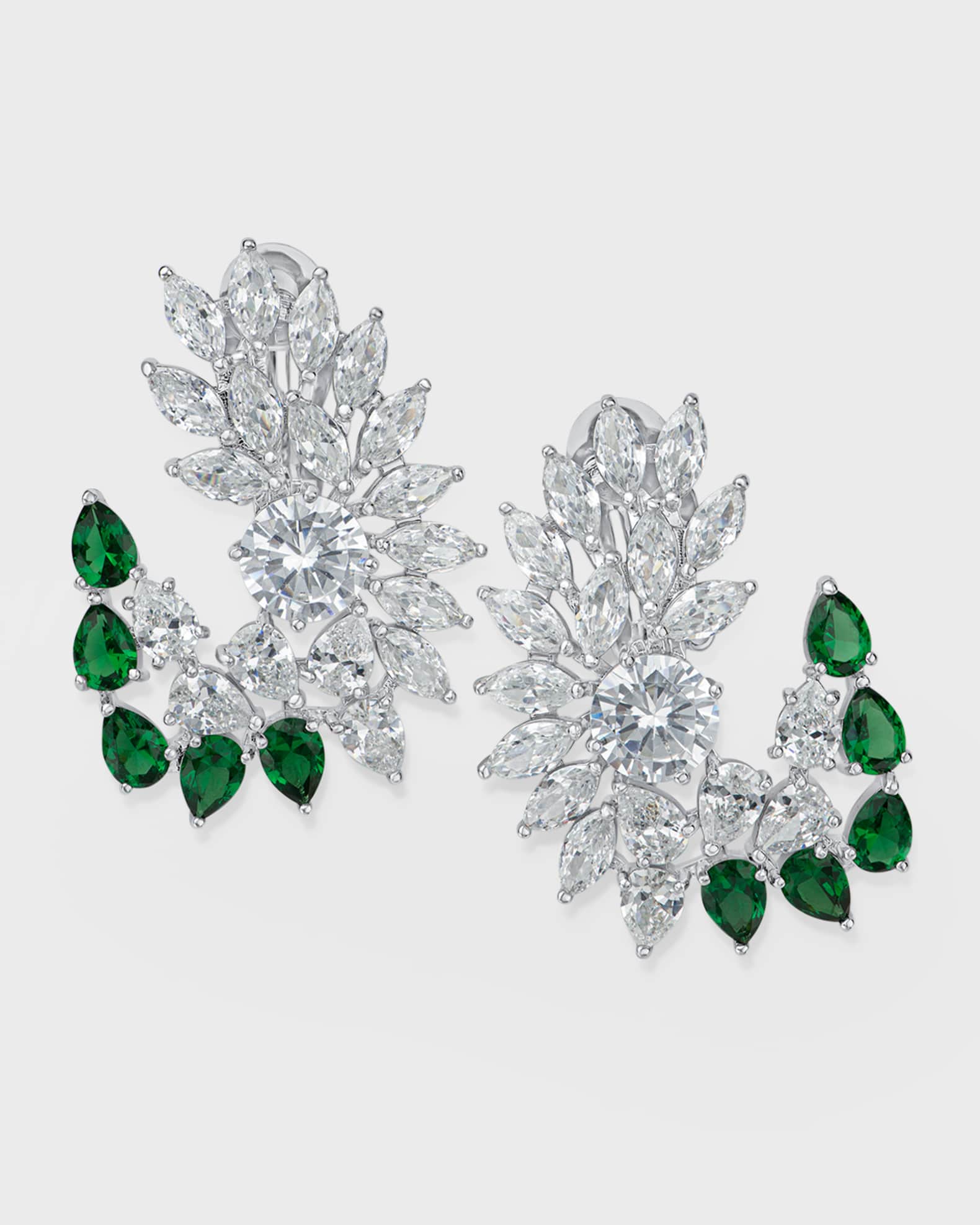 Kenneth Jay Lane Multi-Cut Swirl Cubic Zirconia Clip-On Earrings ...