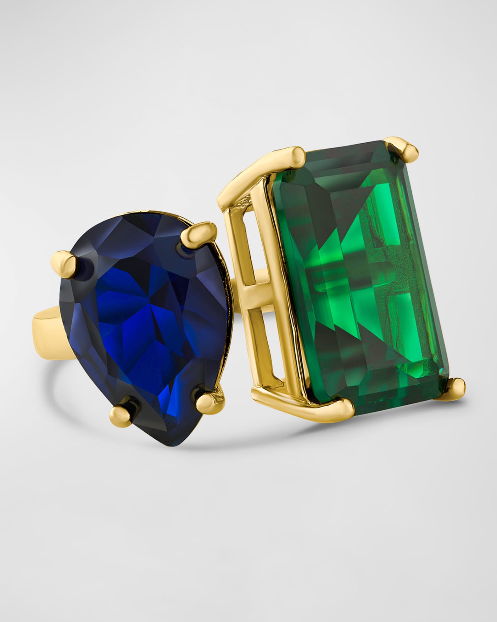 Golconda by Kenneth Jay Lane Mixed Cut Cubic Zirconia Open Ring ...