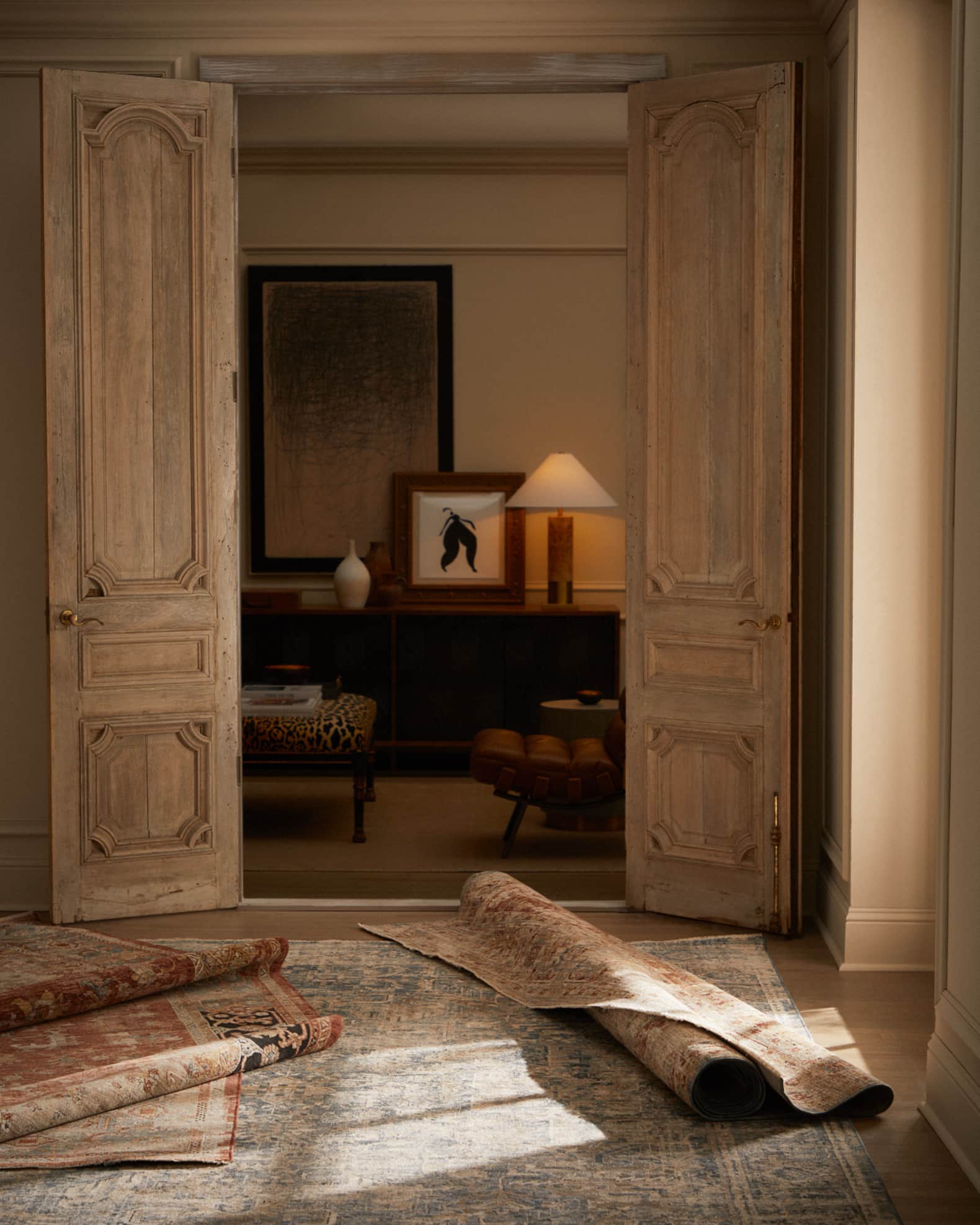 Antique Loom Rust & Light Blue Rug | Neiman Marcus