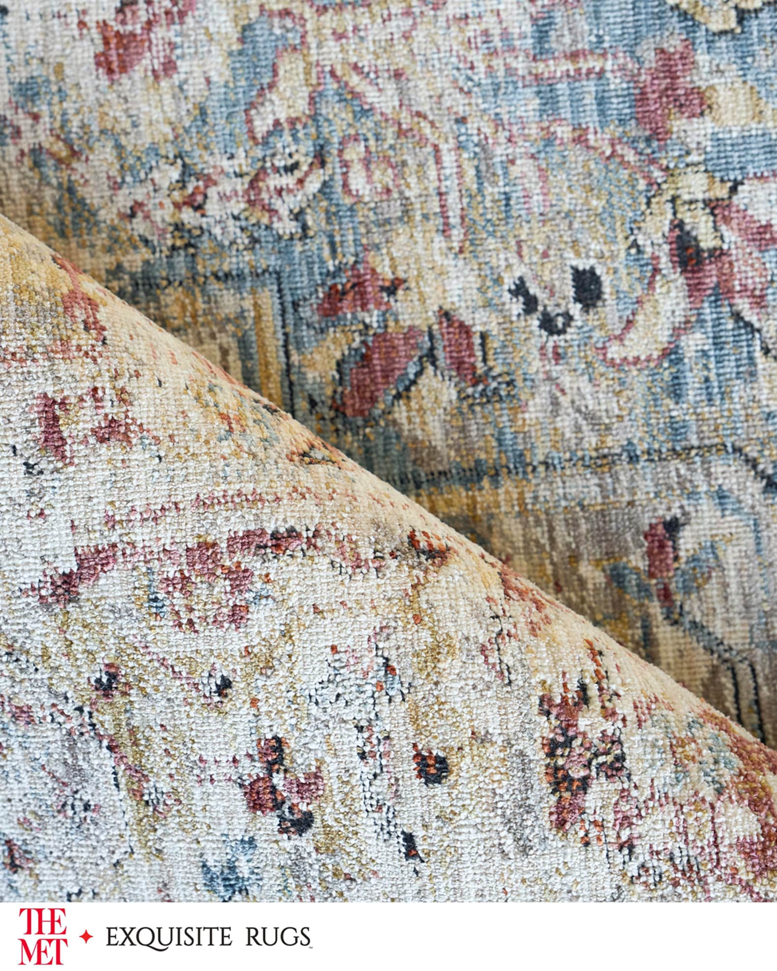 Antique Loom Rust & Light Blue Rug | Neiman Marcus