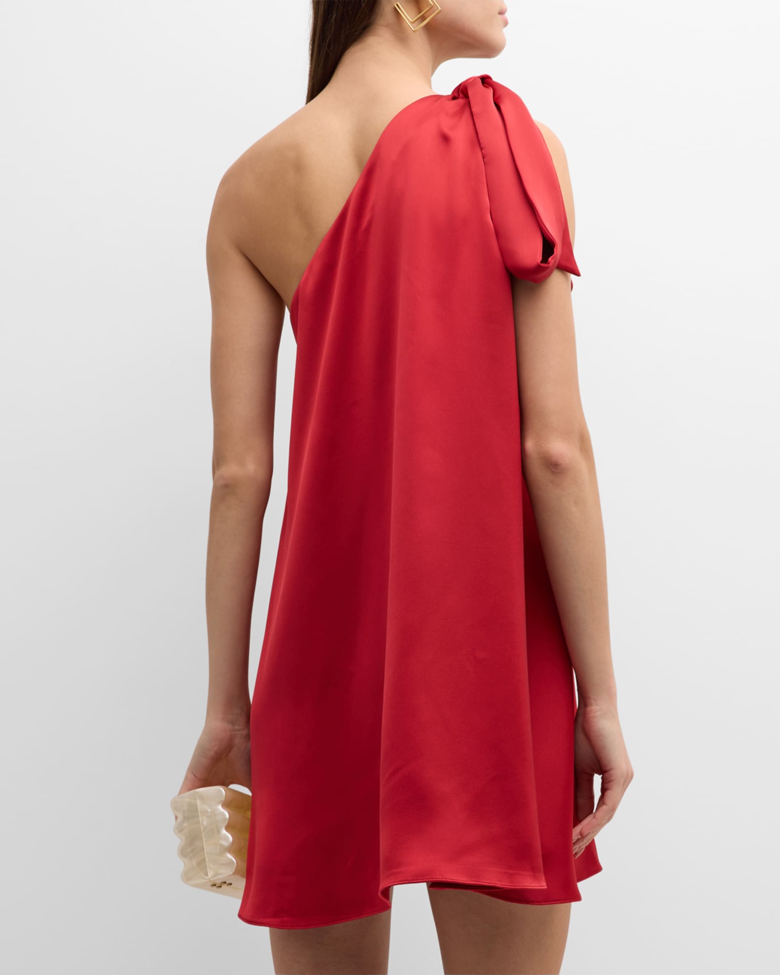 Ramy Brook Harmoni One-Shoulder Satin Mini Dress | Neiman Marcus