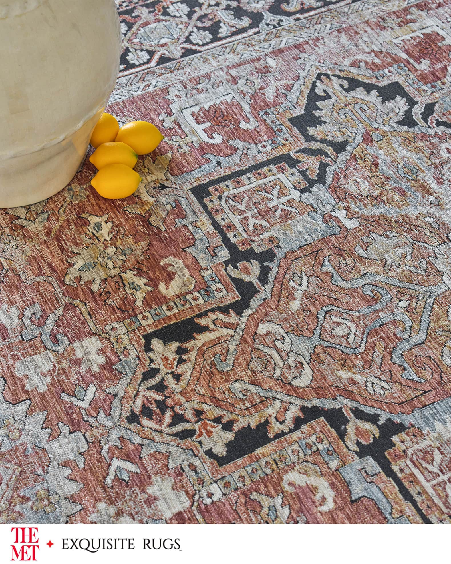 Antique Loom Rust & Black Rug | Neiman Marcus