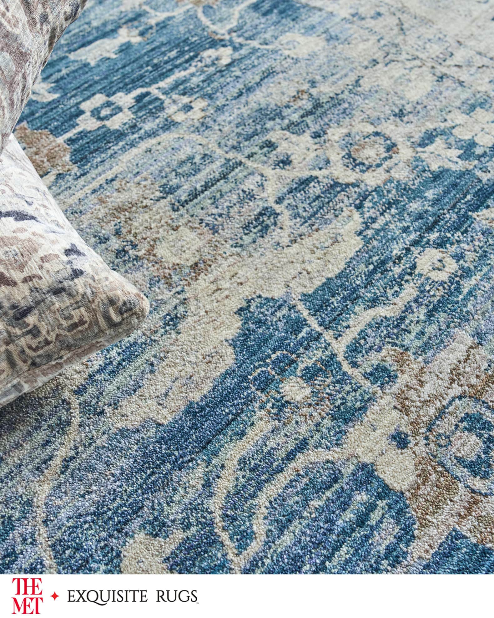 Vintage Loom Blue and Beige Rug Collection | Neiman Marcus