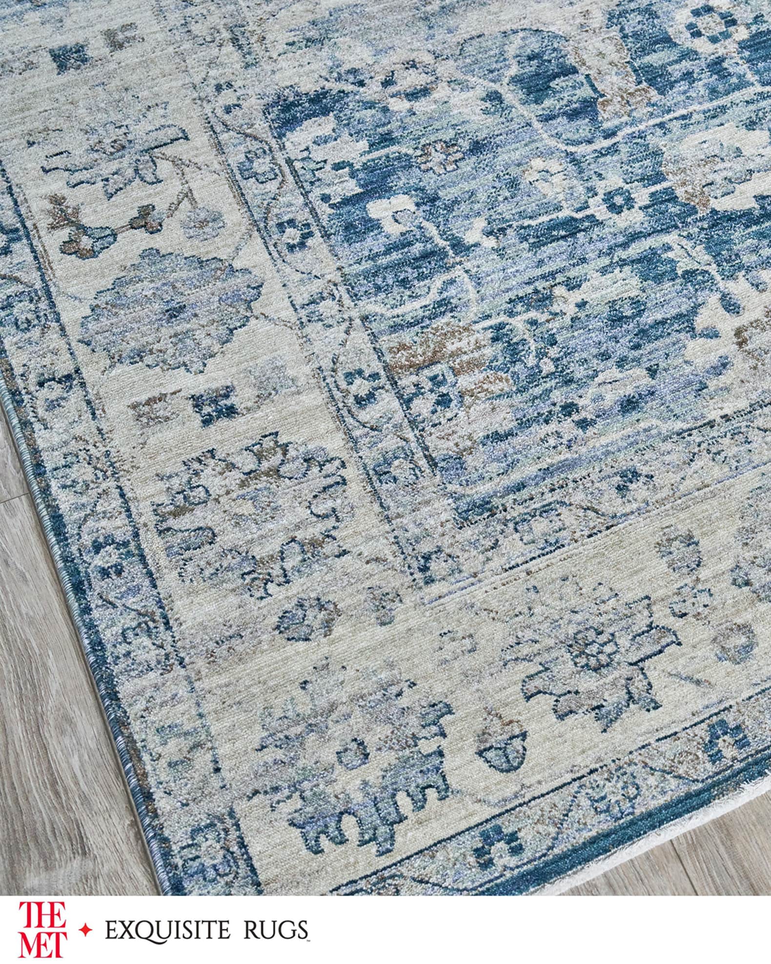 Exquisite Rugs x THE MET Vintage Loom Blue & Beige Rug, 6' x 9 ...