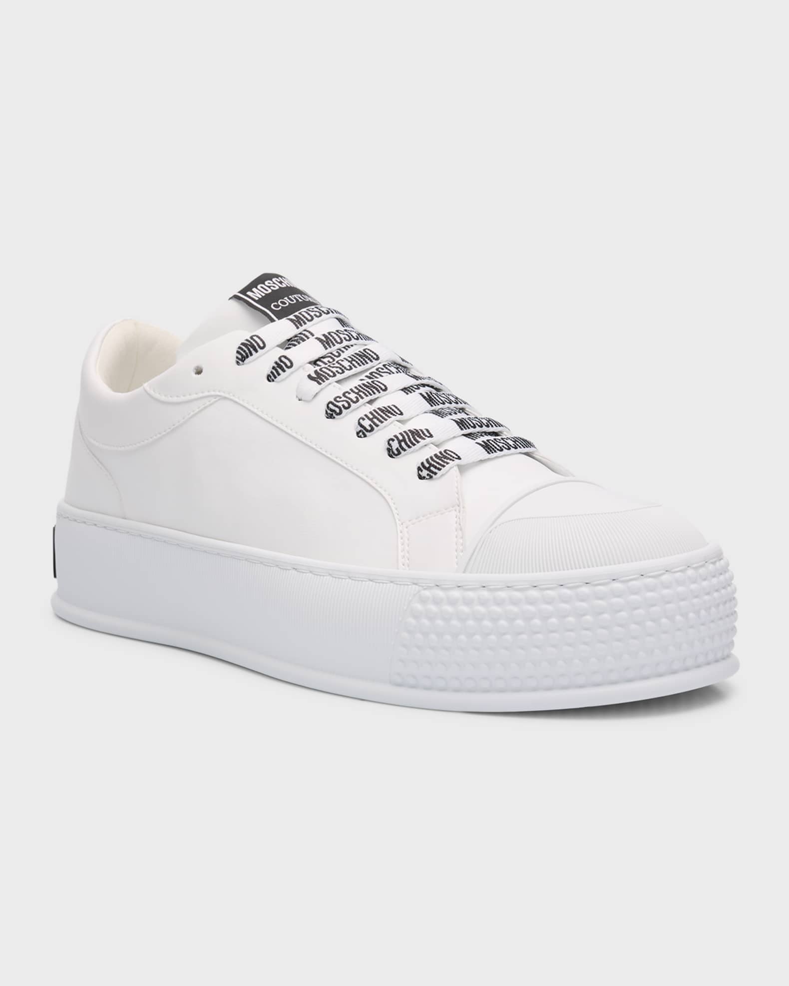 Moschino Men's Leather Low-Top Sneakers | Neiman Marcus
