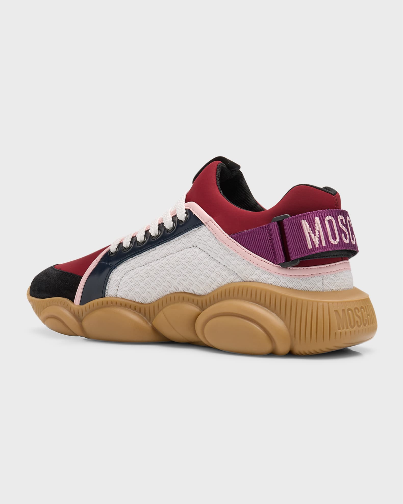 Moschino Men's Colorblock Mixed Media Runner Sneakers | Neiman Marcus
