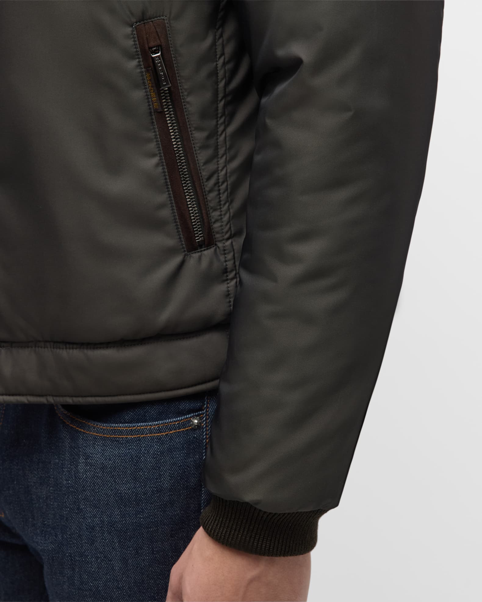 MooRER Men's Bomber Jacket with Shearling Collar | Neiman Marcus