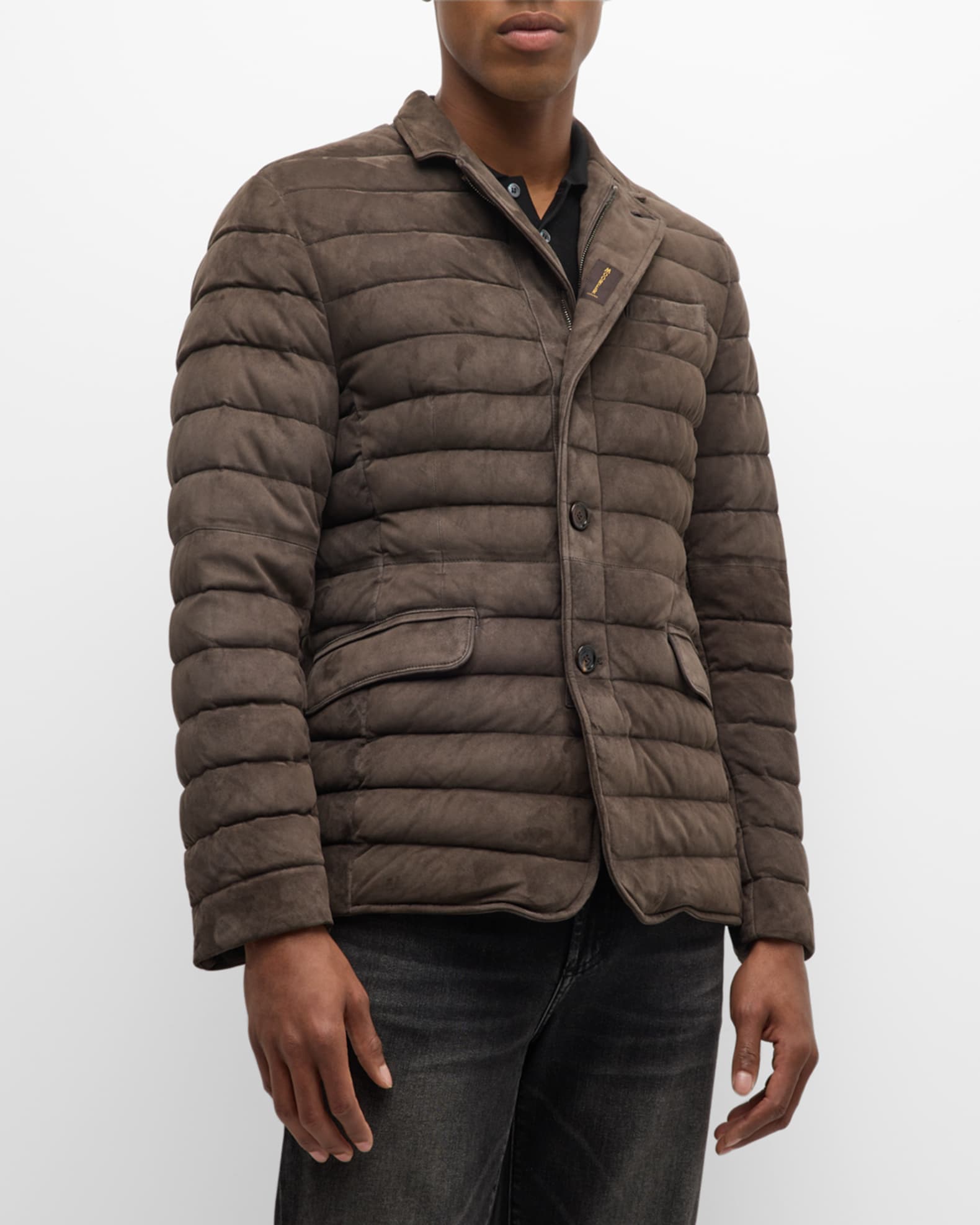 MooRER Men's Channeled Suede Blazer | Neiman Marcus