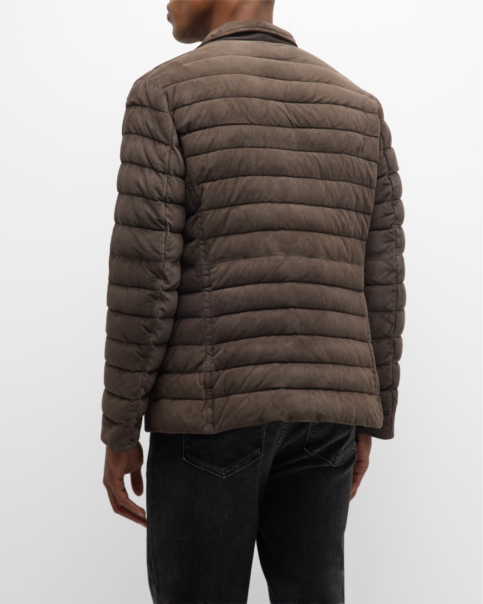 MooRER Men's Channeled Suede Blazer | Neiman Marcus