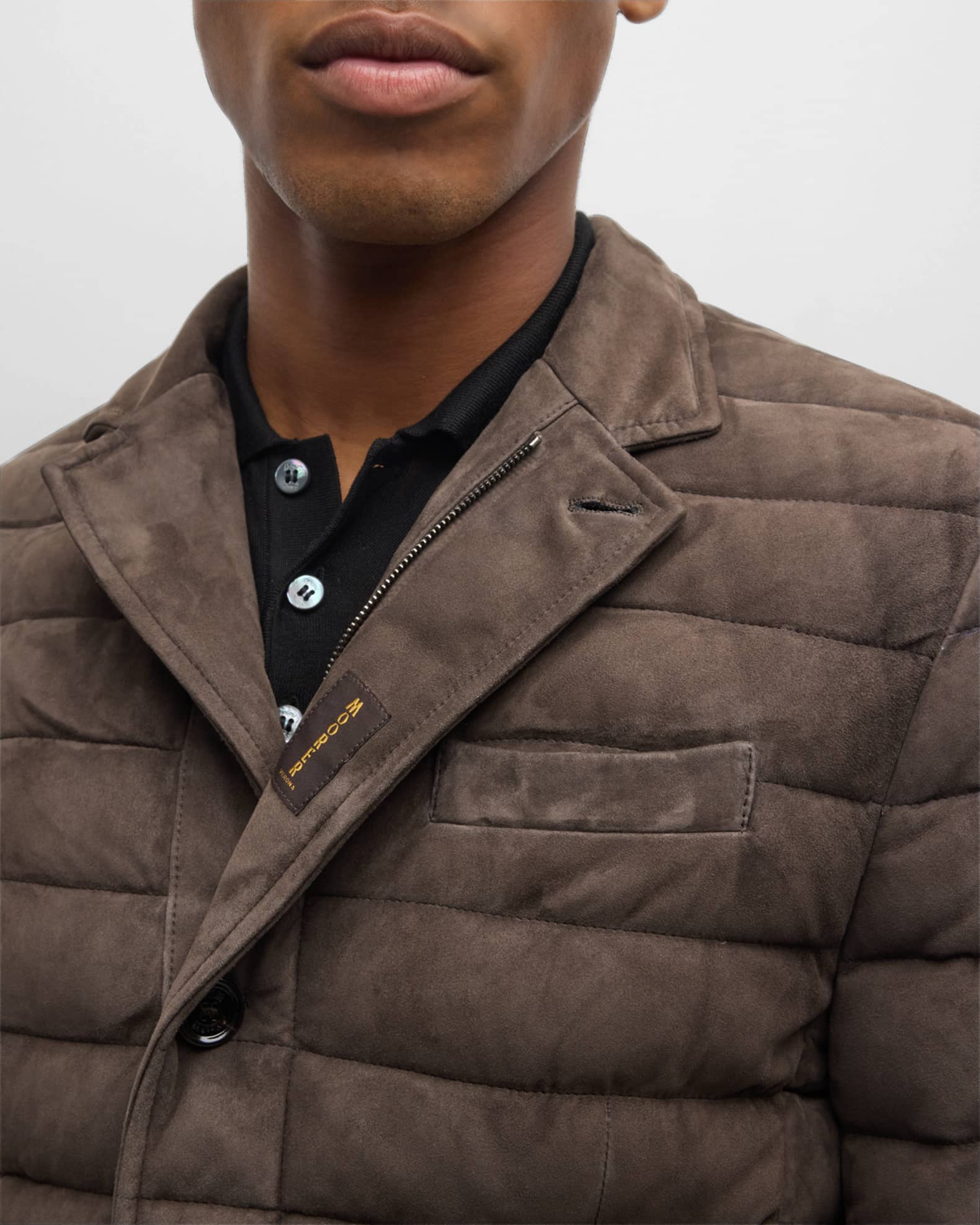 MooRER Men's Channeled Suede Blazer | Neiman Marcus