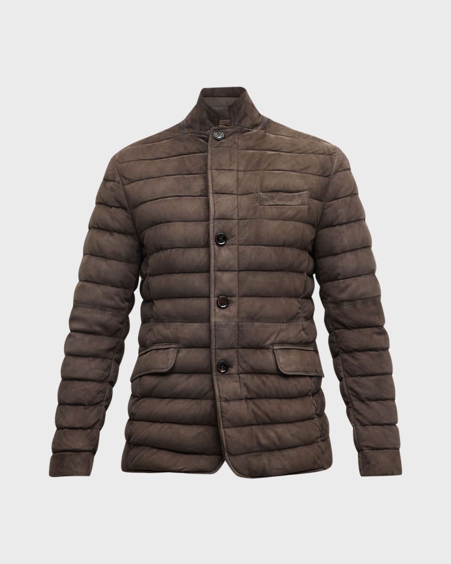 MooRER Men's Channeled Suede Blazer | Neiman Marcus