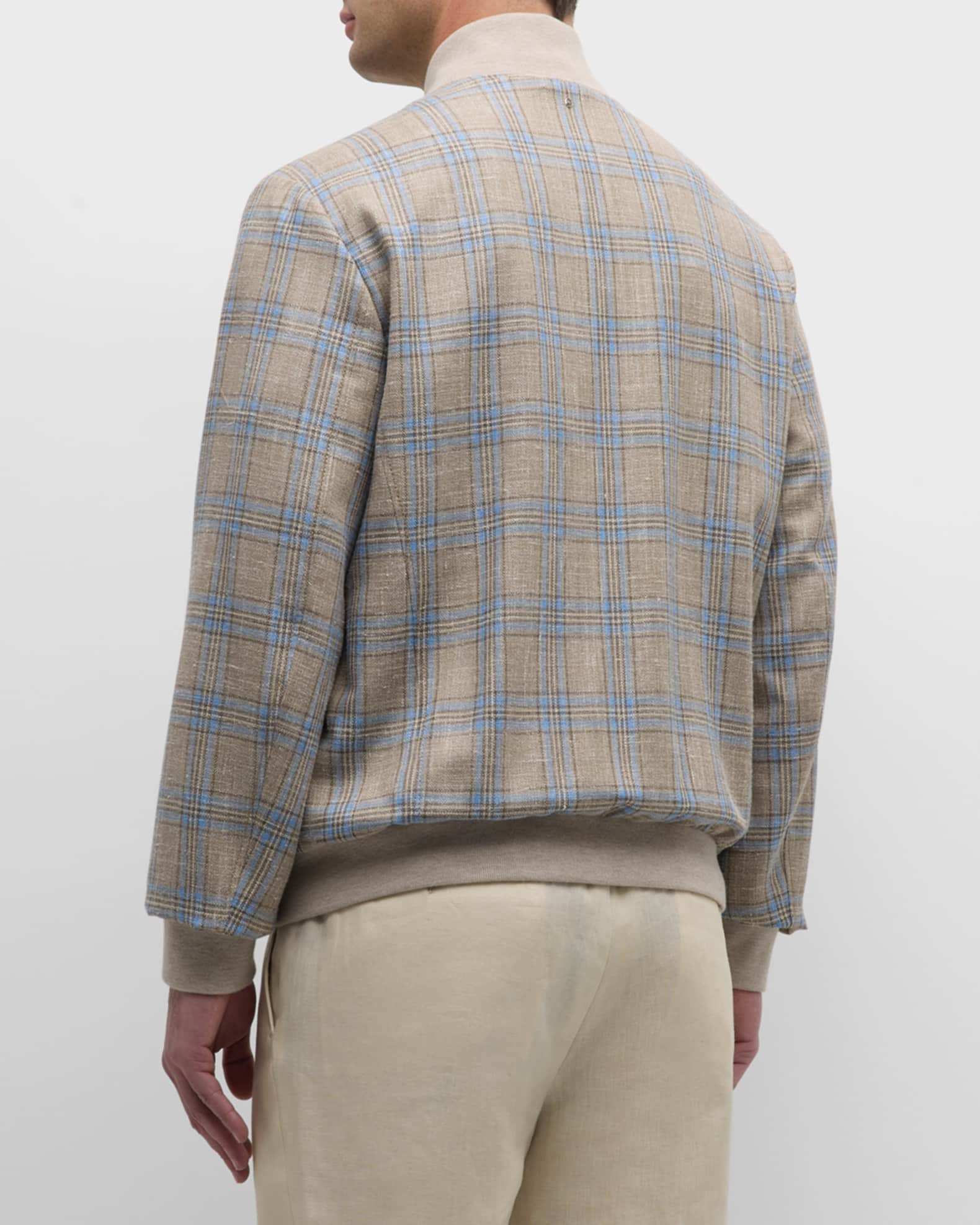 Stefano Ricci Men's Plaid Bomber Jacket | Neiman Marcus