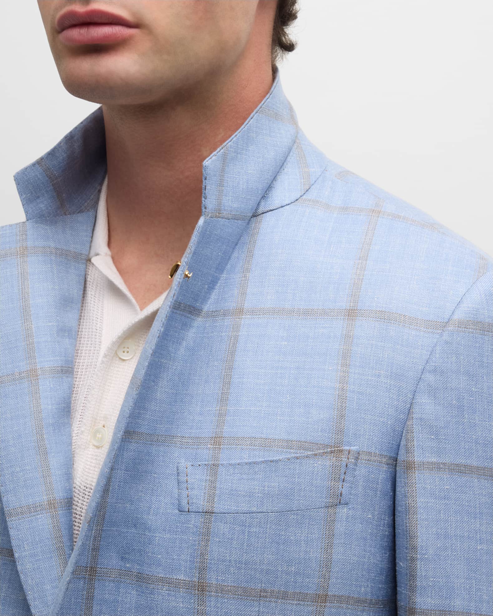 Stefano Ricci Men's Windowpane Single-Breasted Blazer Jacket | Neiman ...