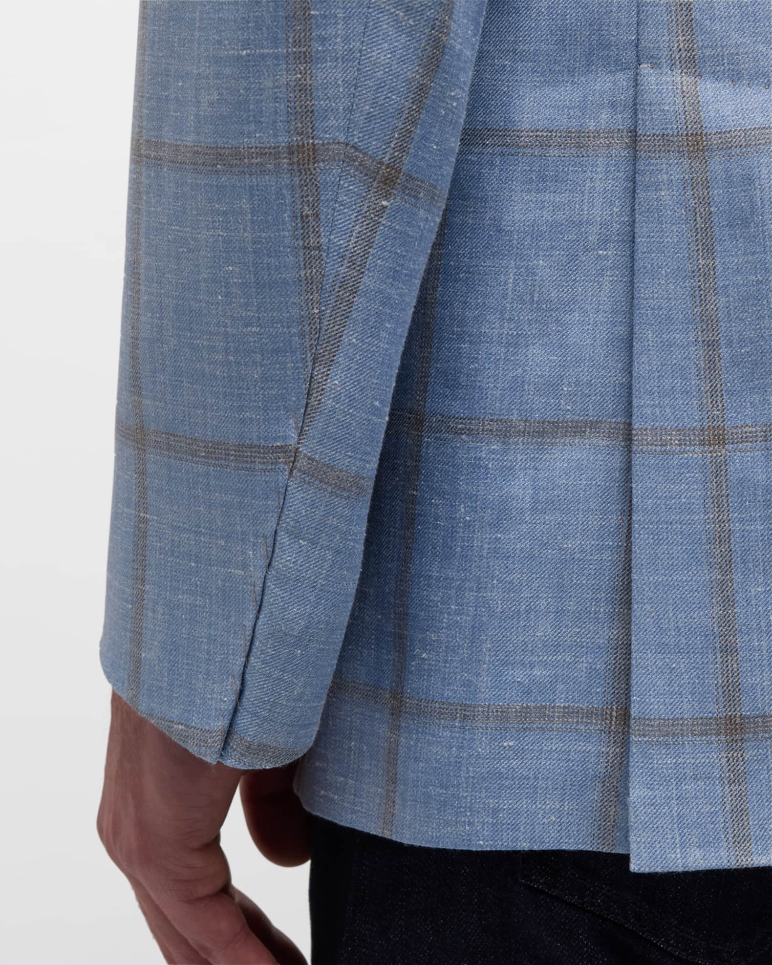 Stefano Ricci Men's Windowpane Single-Breasted Blazer Jacket | Neiman ...