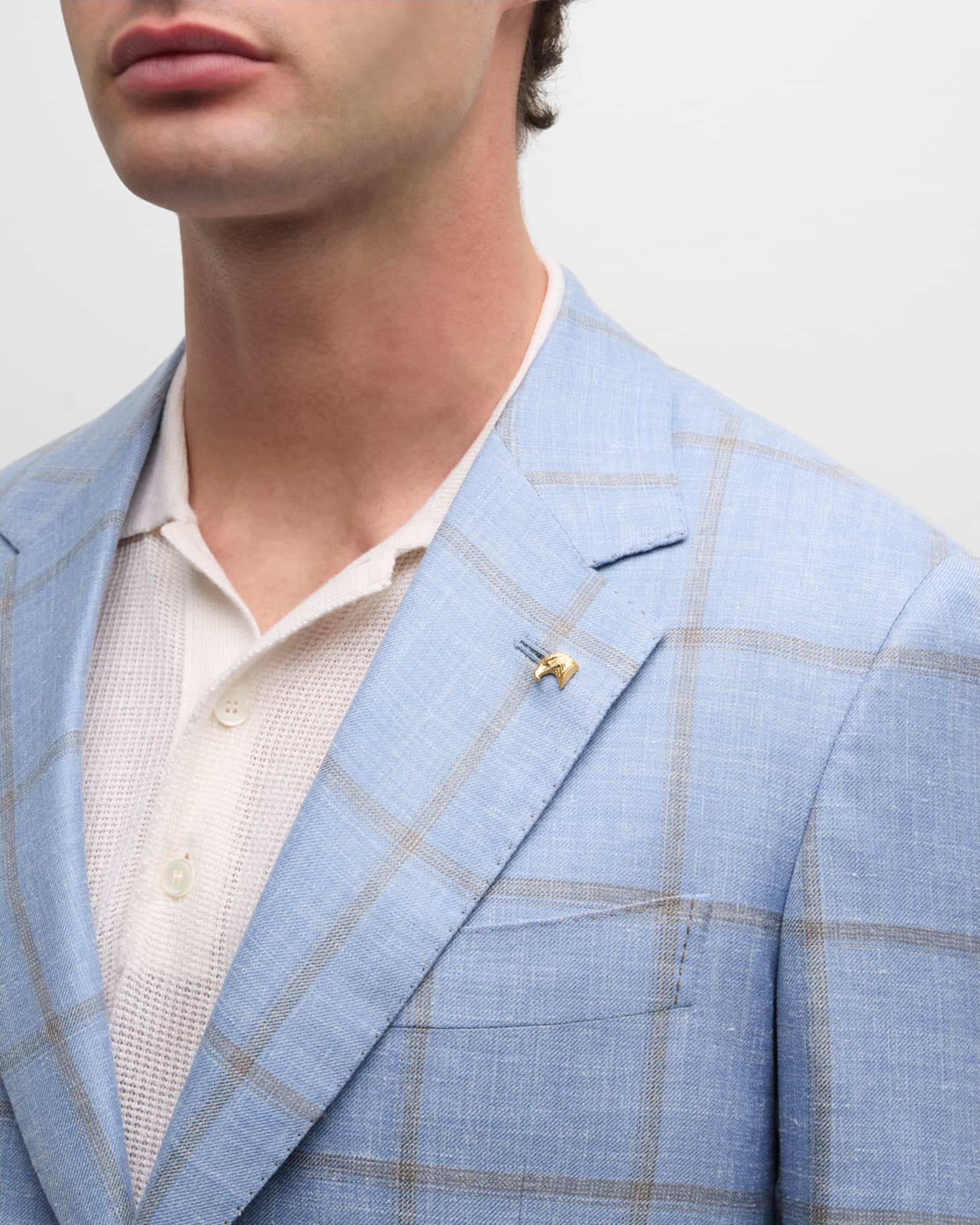 Stefano Ricci Men's Windowpane Single-Breasted Blazer Jacket | Neiman ...