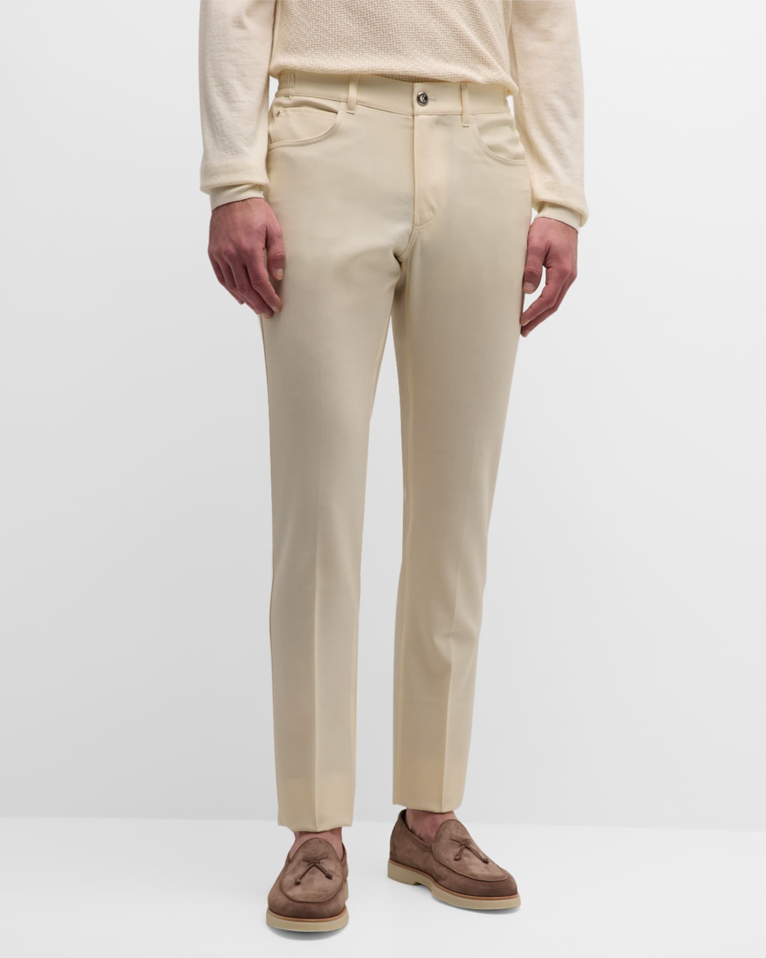 Stefano Ricci Men's Wool Stretch 5-Pocket Pants | Neiman Marcus
