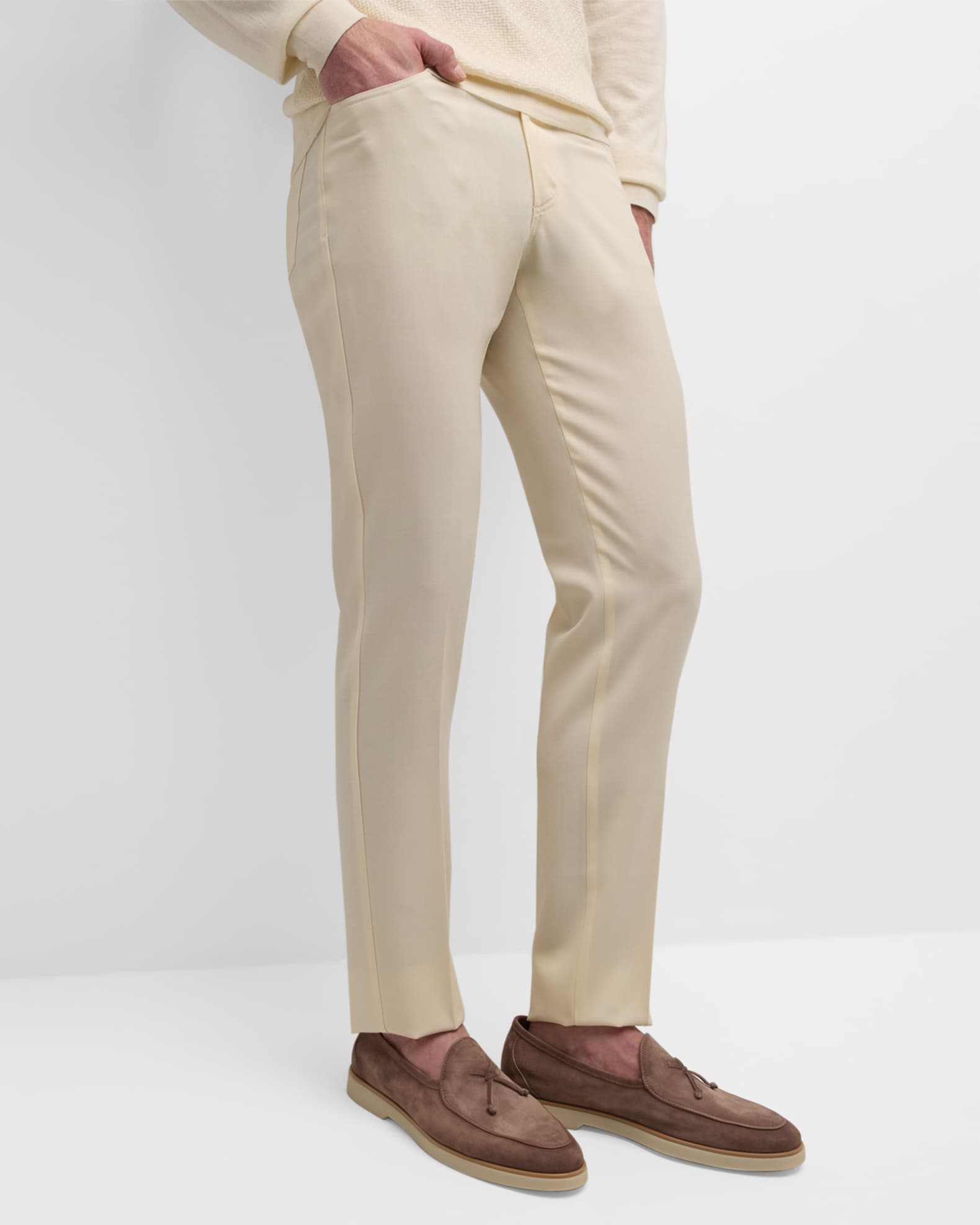 Stefano Ricci Men's Wool Stretch 5-Pocket Pants | Neiman Marcus