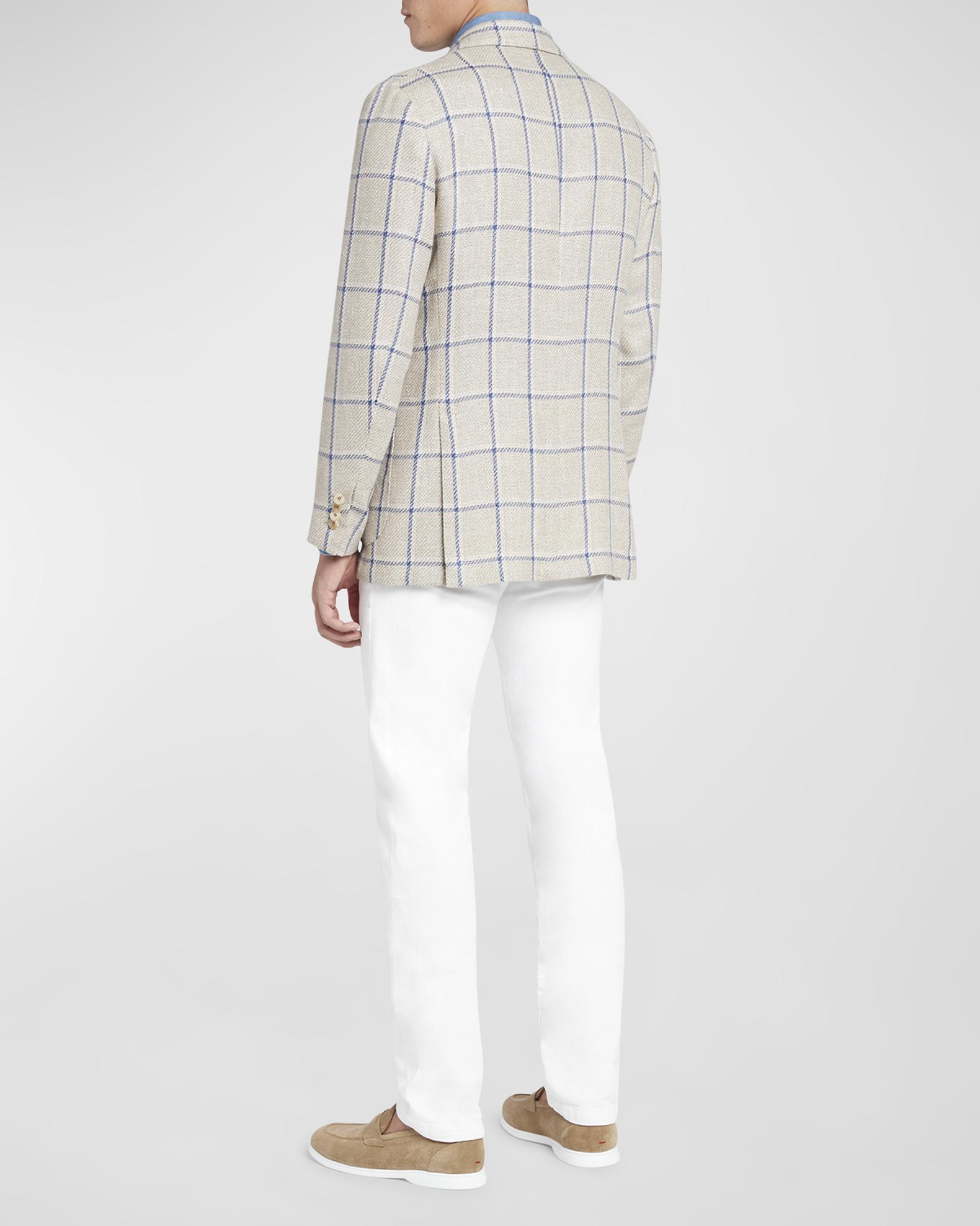 Kiton Men's Windowpane Cashmere-Linen Sport Coat | Neiman Marcus
