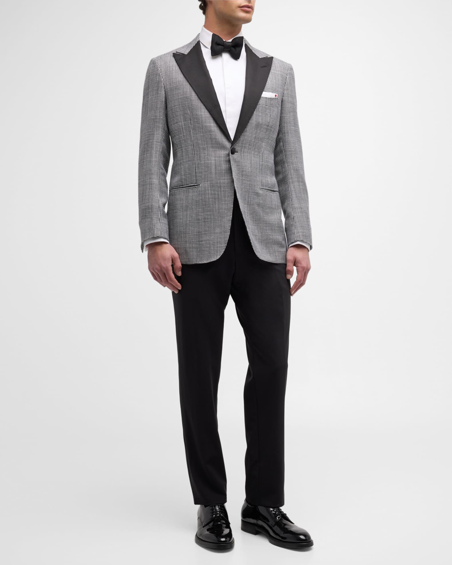 Kiton Men's Check Cashmere-Wool Dinner Jacket | Neiman Marcus