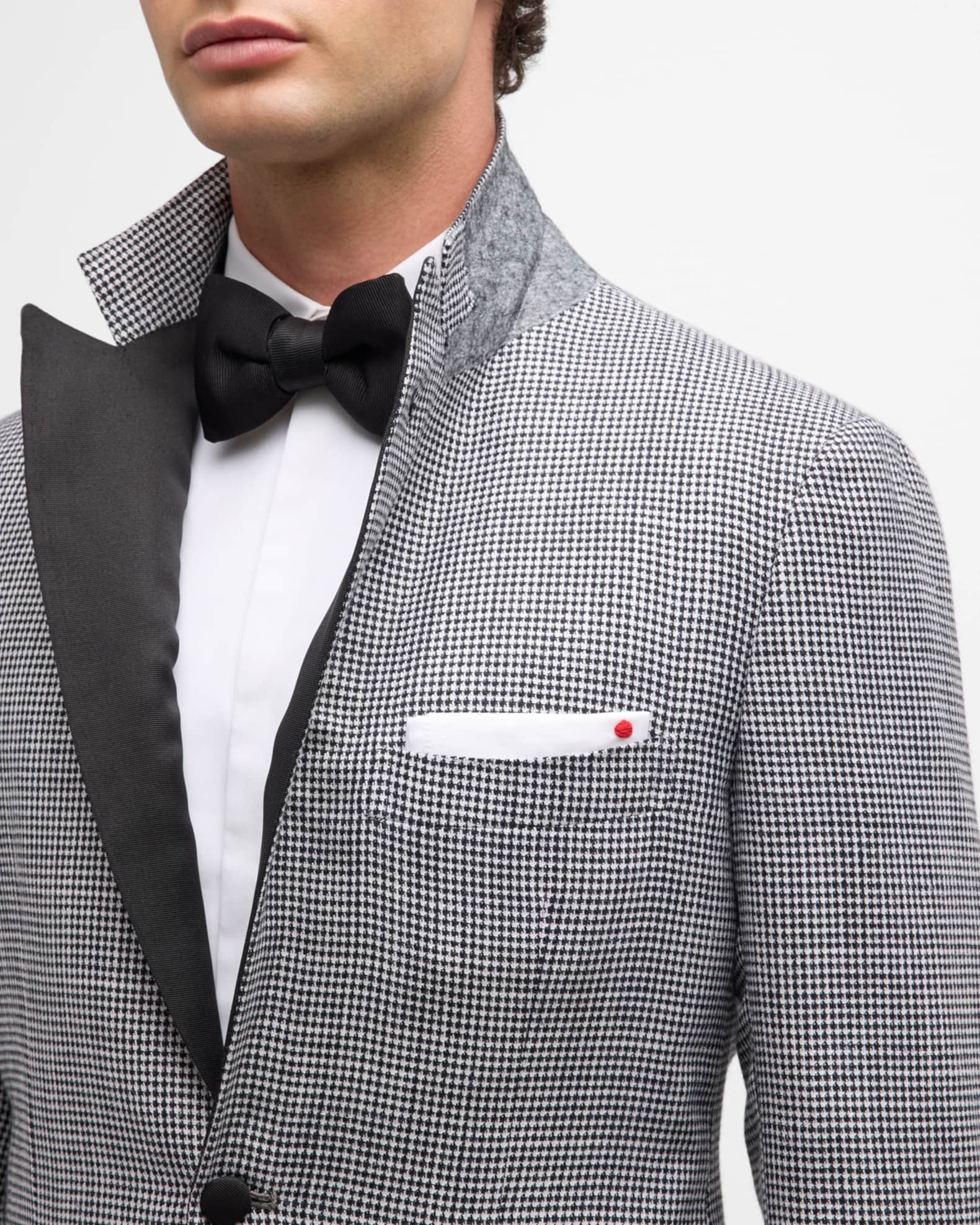 Kiton Men's Check Cashmere-Wool Dinner Jacket | Neiman Marcus