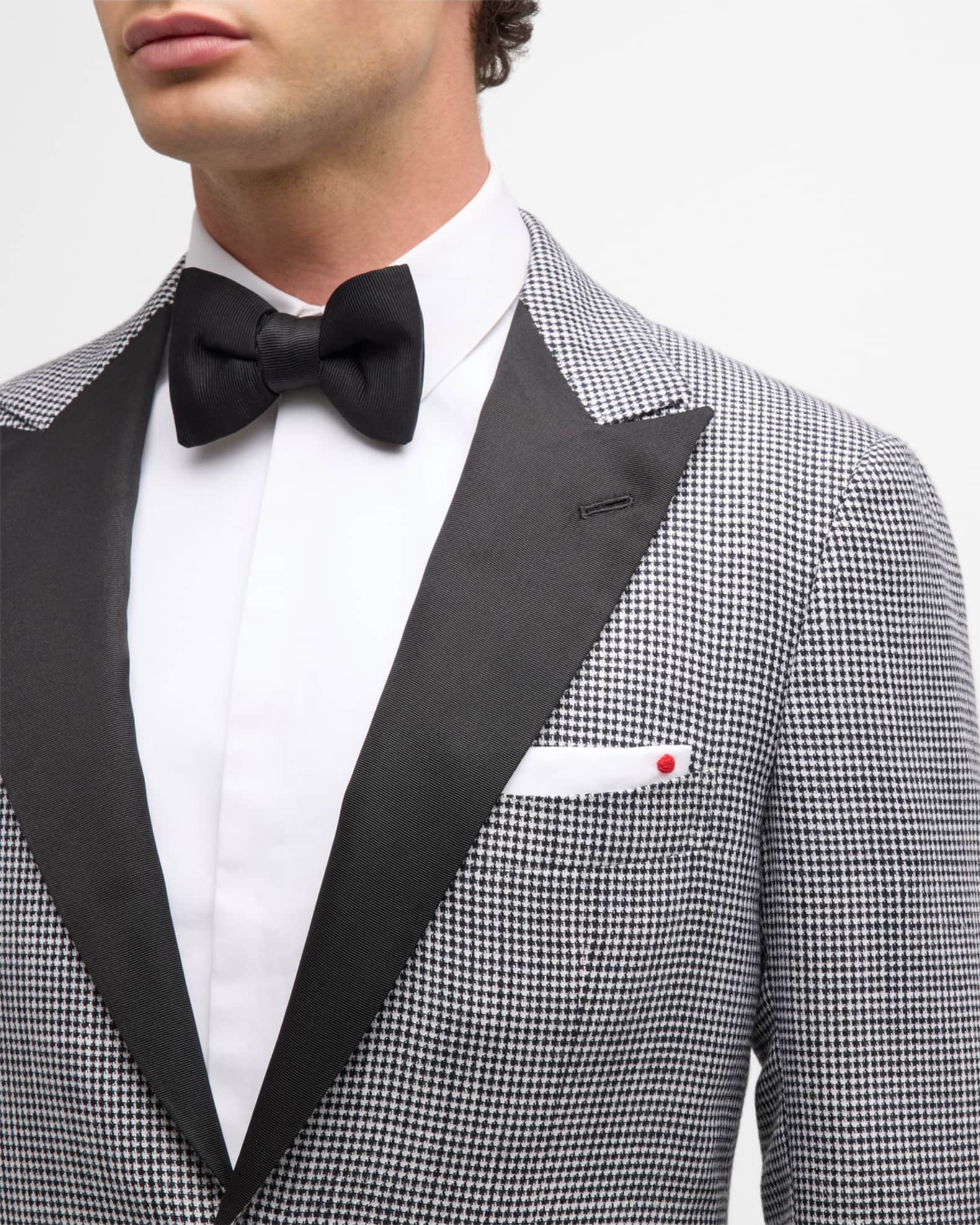 Kiton Men's Check Cashmere-Wool Dinner Jacket | Neiman Marcus