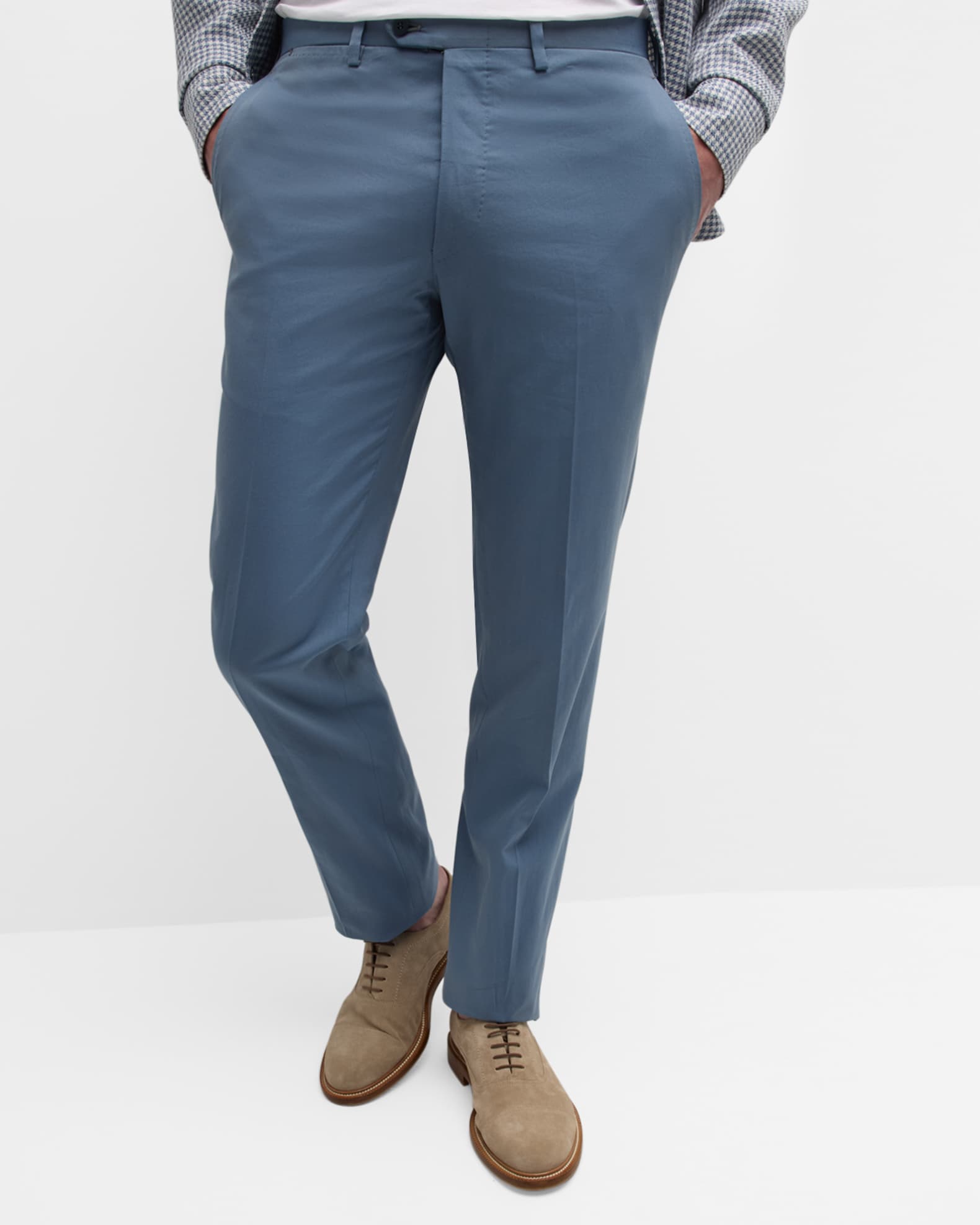 Kiton Men's Flat-Front Twill Pants | Neiman Marcus