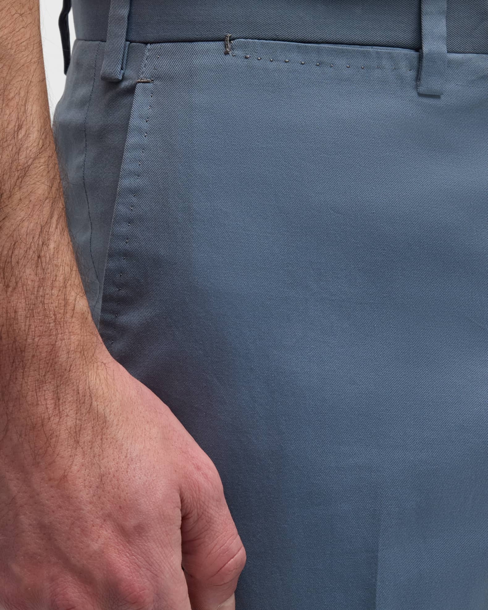 Kiton Men's Flat-Front Twill Pants | Neiman Marcus