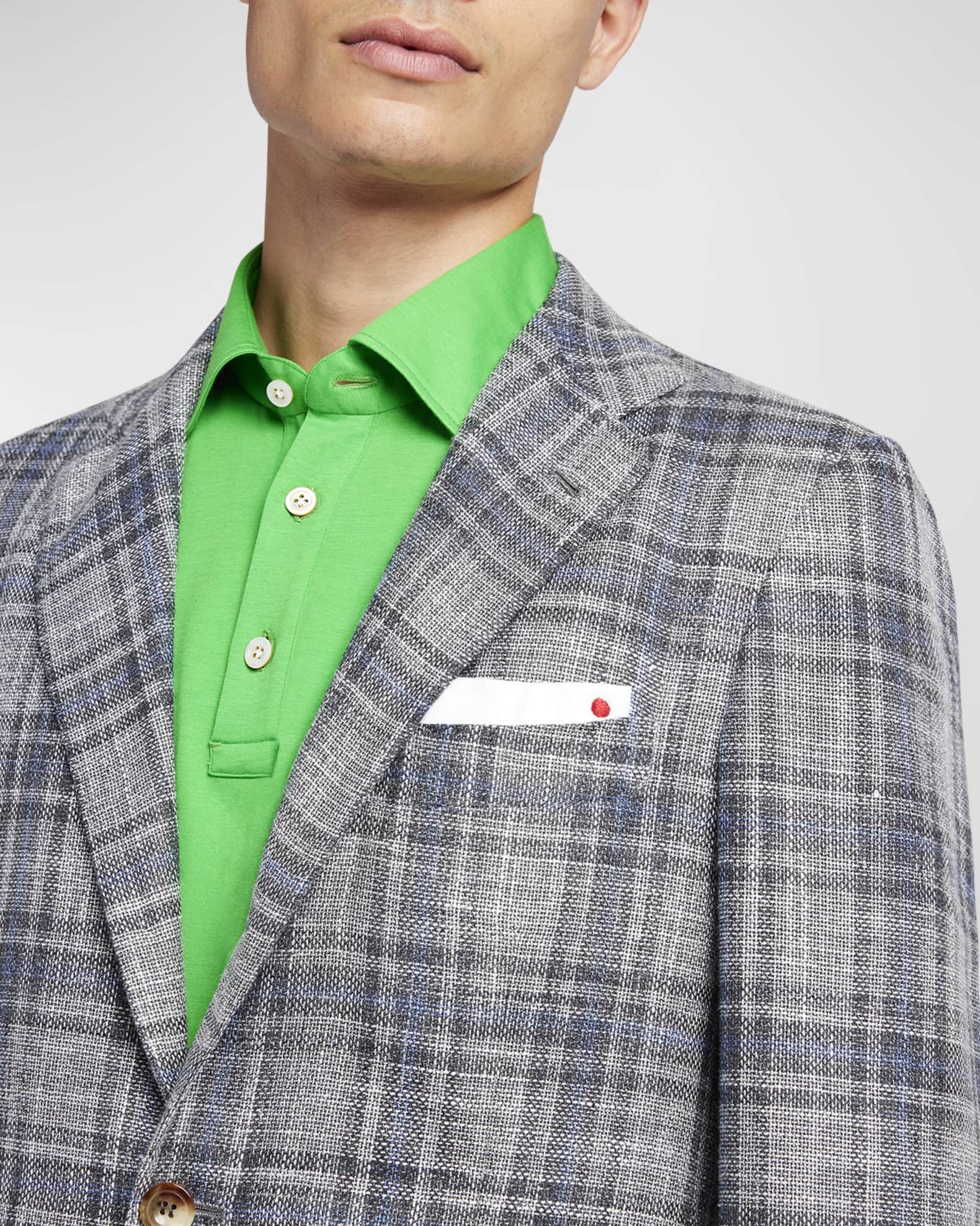 Kiton Men's Cashmere-Wool Plaid Sport Coat | Neiman Marcus