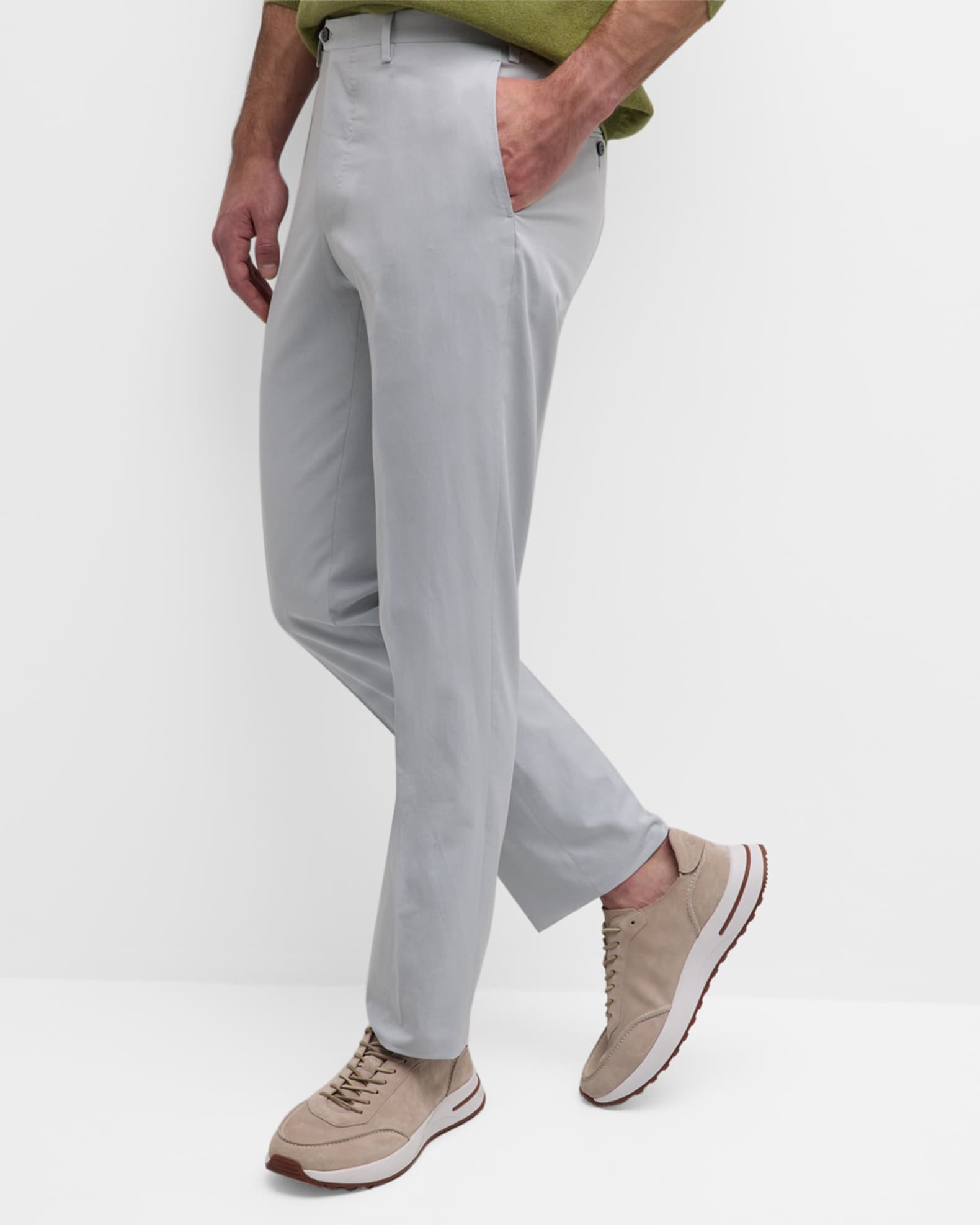 Kiton Men's Straight Cotton Twill Trousers | Neiman Marcus