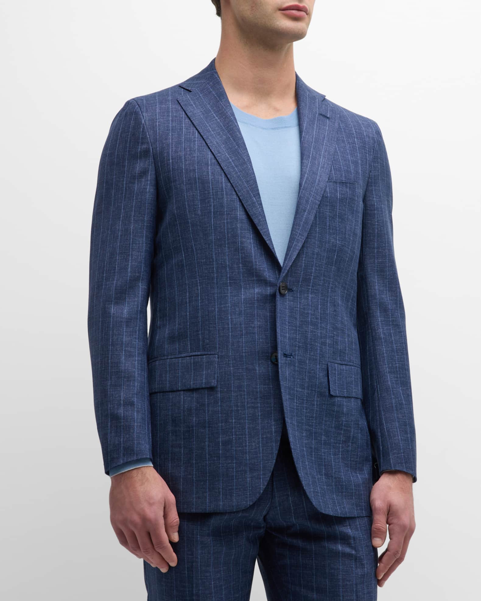 Kiton Men's Striped Wool Suit | Neiman Marcus