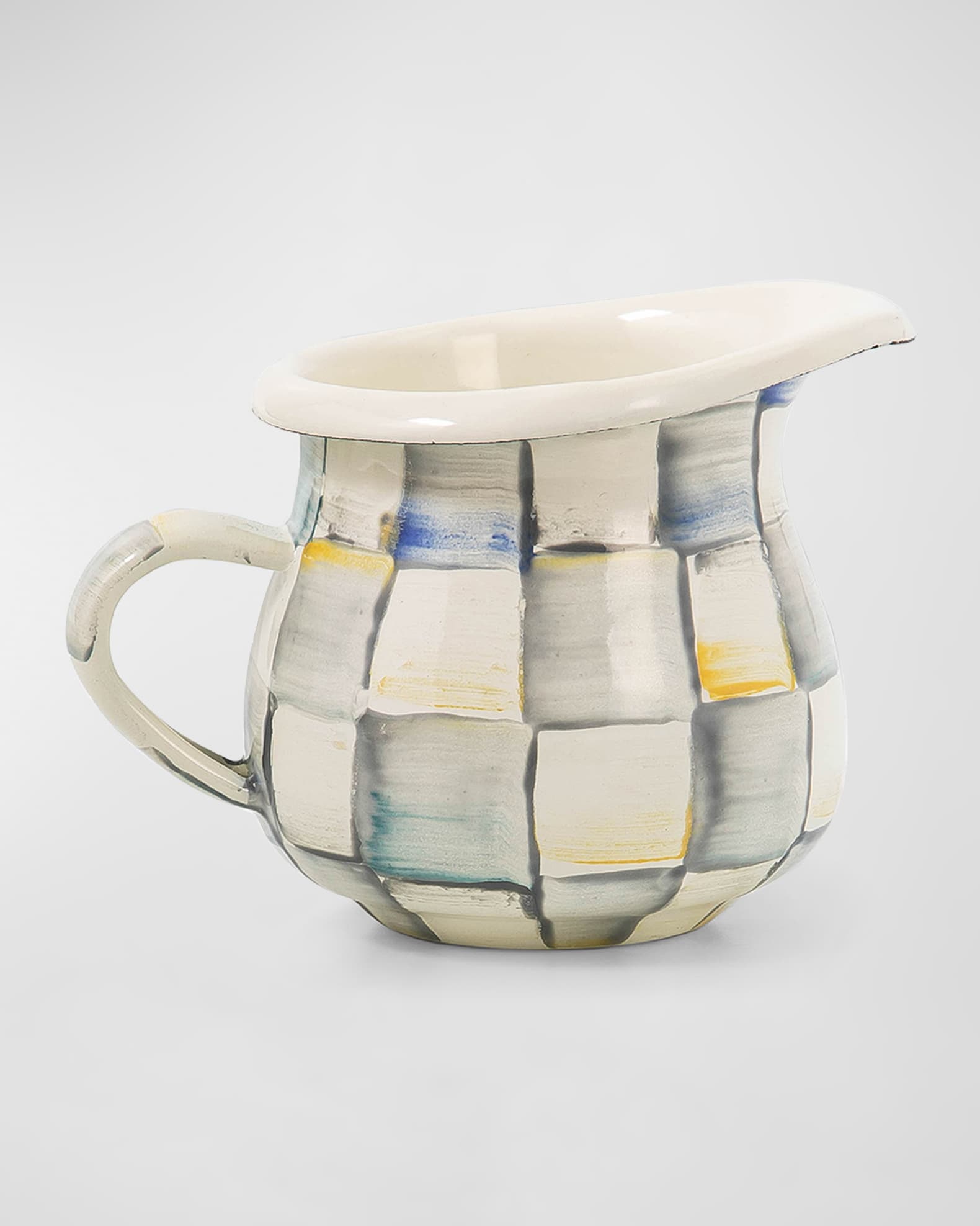 MacKenzie-Childs Sterling Check Enamel Little Creamer | Neiman Marcus