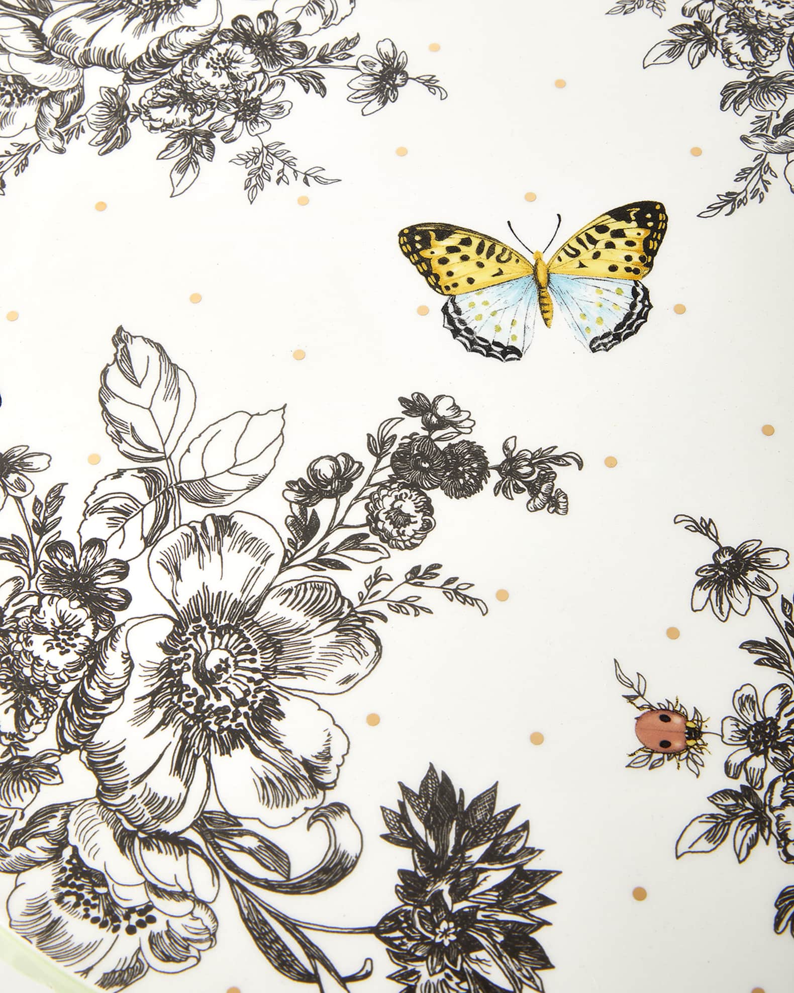 MacKenzie-Childs Large Butterfly Toile Pedestal Platter | Neiman Marcus