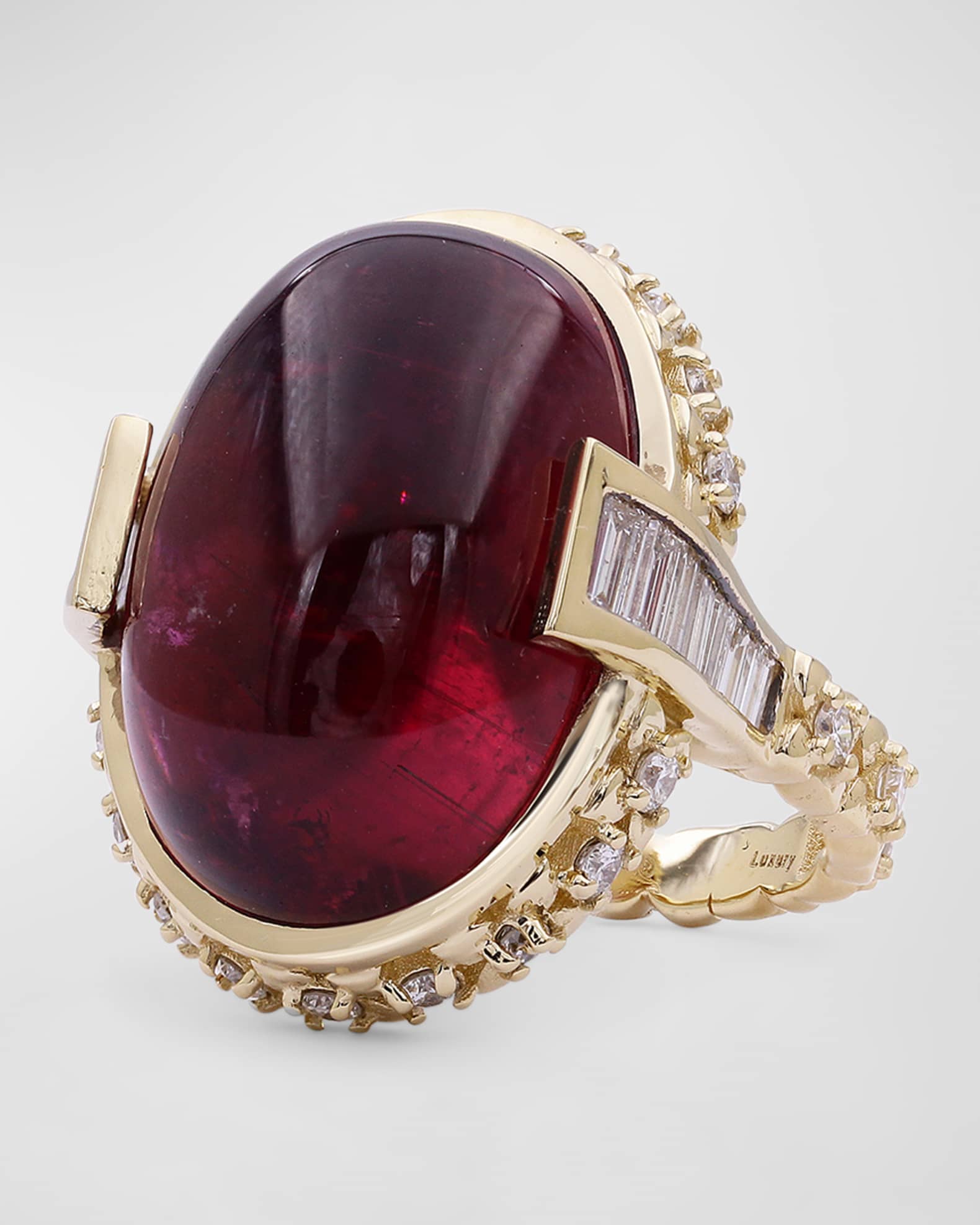 Stephen Dweck 18K Yellow Gold Rubellite Tourmaline and Diamond ...