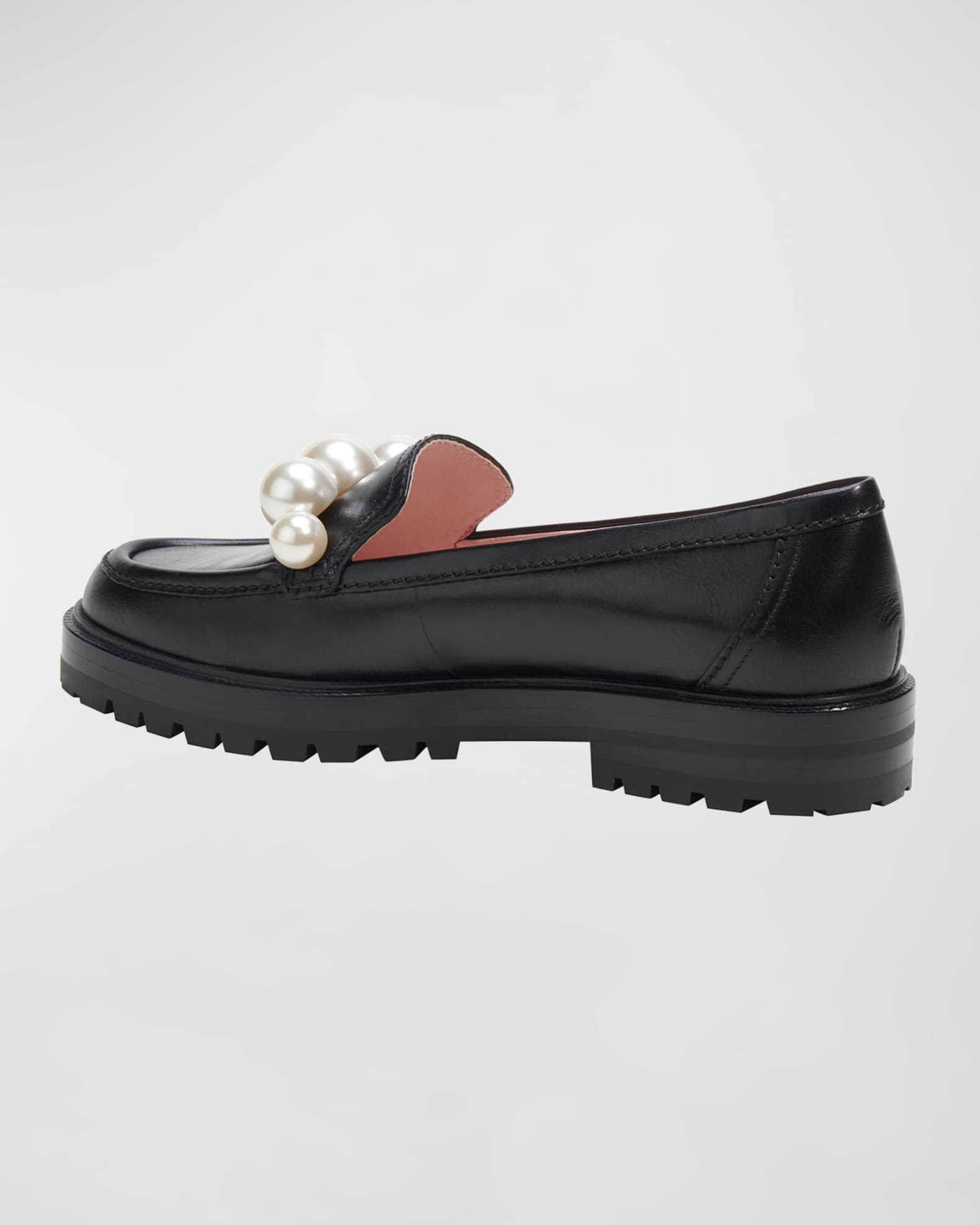 kate spade new york posh pearly-strap leather loafers | Neiman Marcus