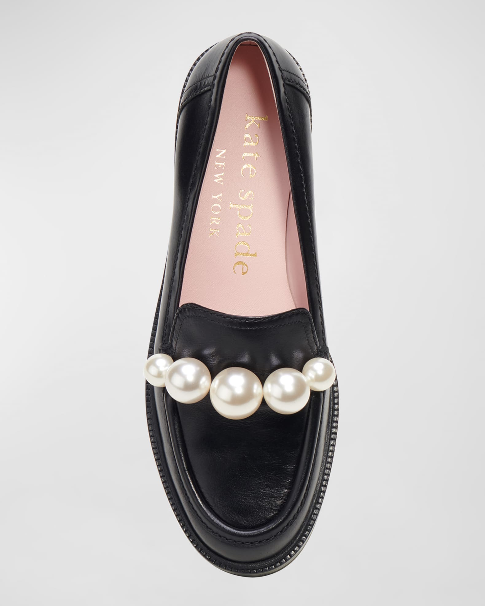 kate spade new york posh pearly-strap leather loafers | Neiman Marcus