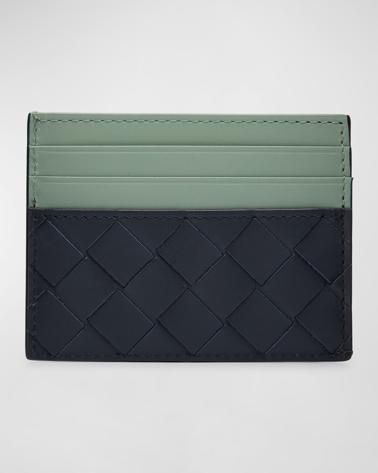 Bottega Veneta Men's Bicolor Intrecciato Leather Card Holder | Neiman ...