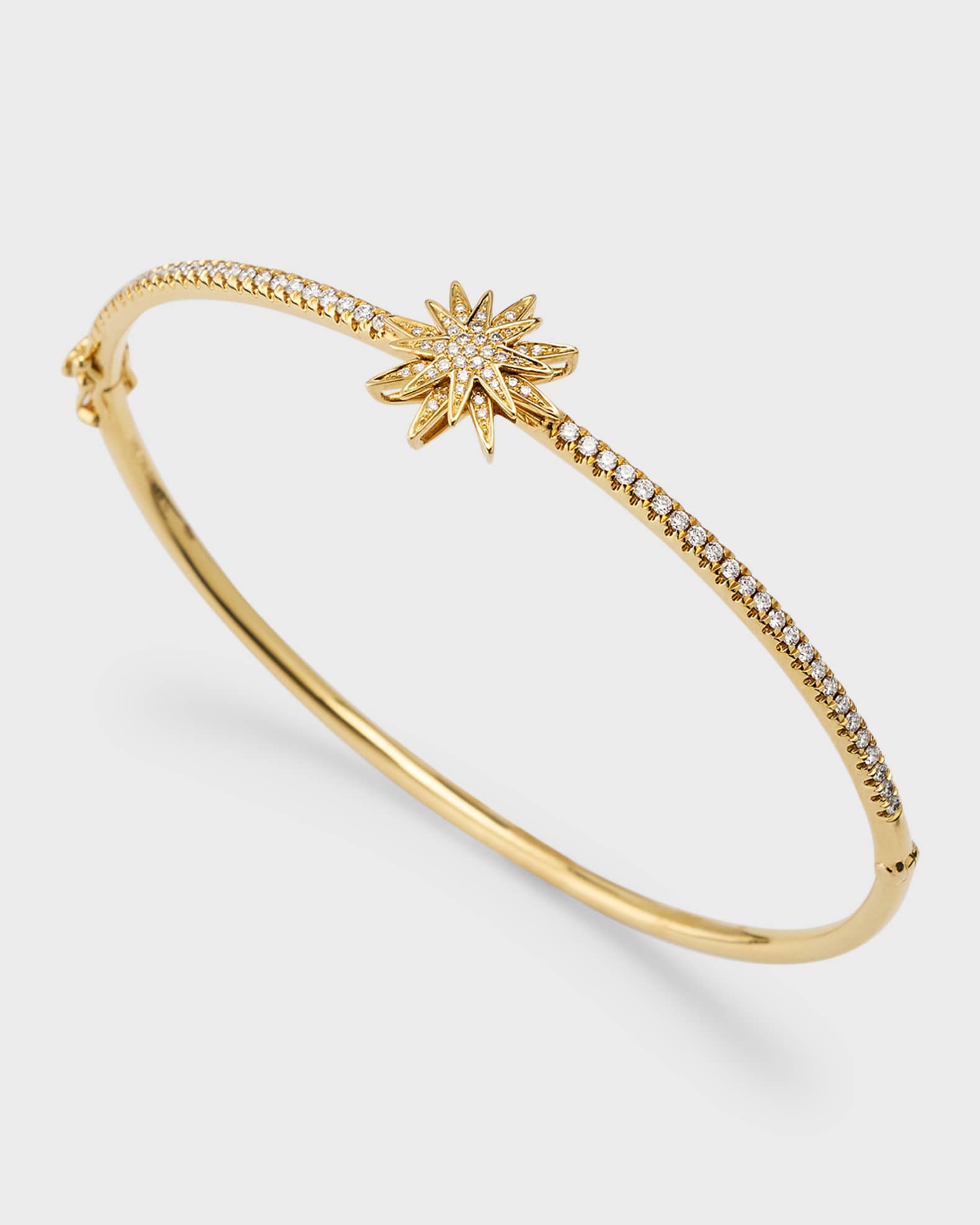 Lisa Nik Sparkle 18K Yellow Gold North Star Diamond Bangle Bracelet ...