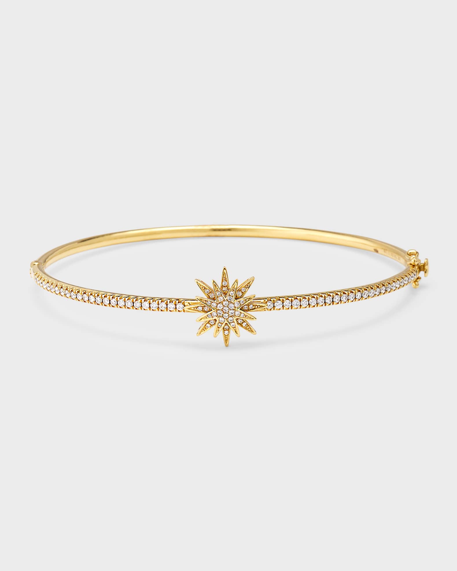 Lisa Nik Sparkle 18K Yellow Gold North Star Diamond Bangle Bracelet ...