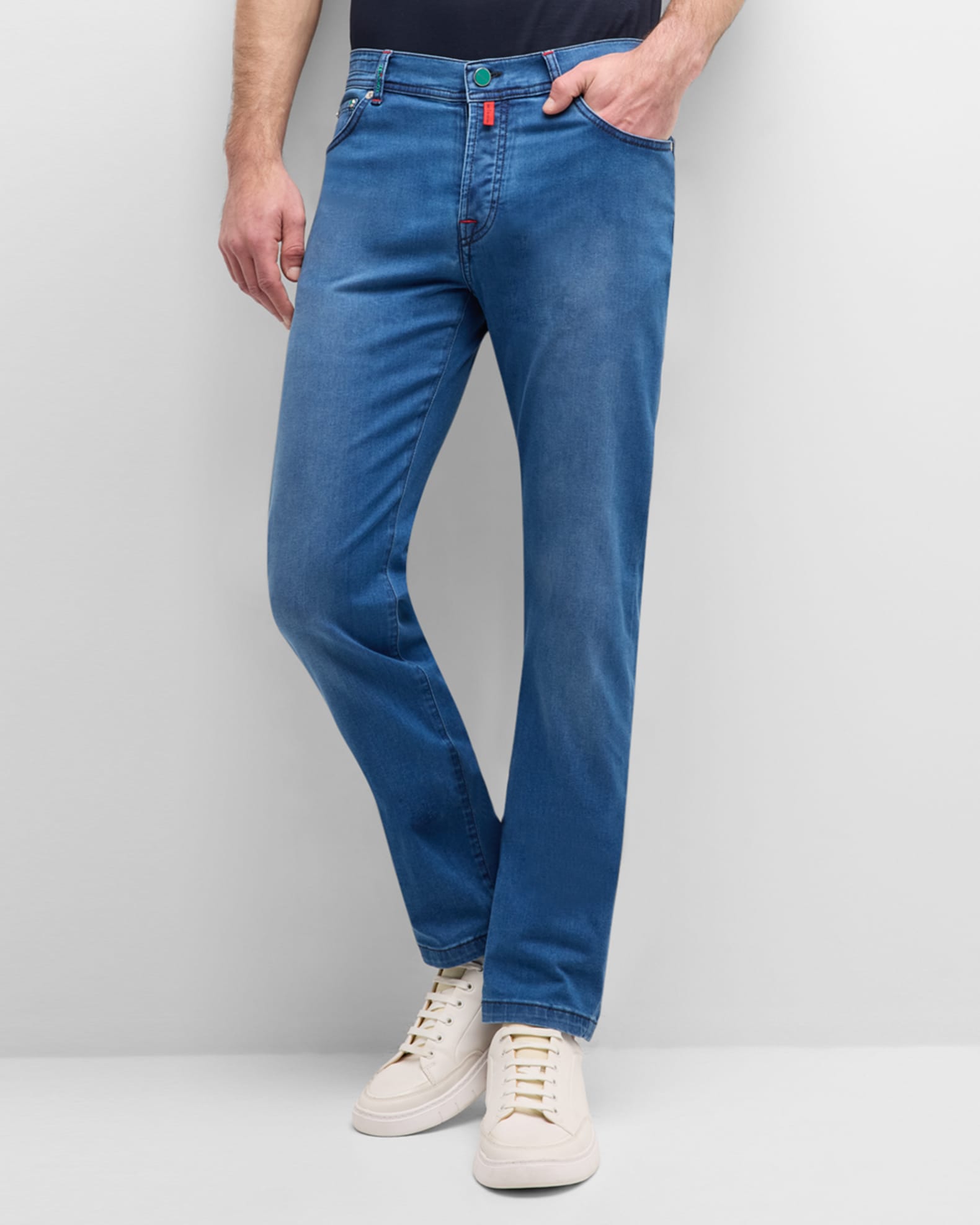 Kiton Men's Slim-Straight Light-Wash Jeans | Neiman Marcus
