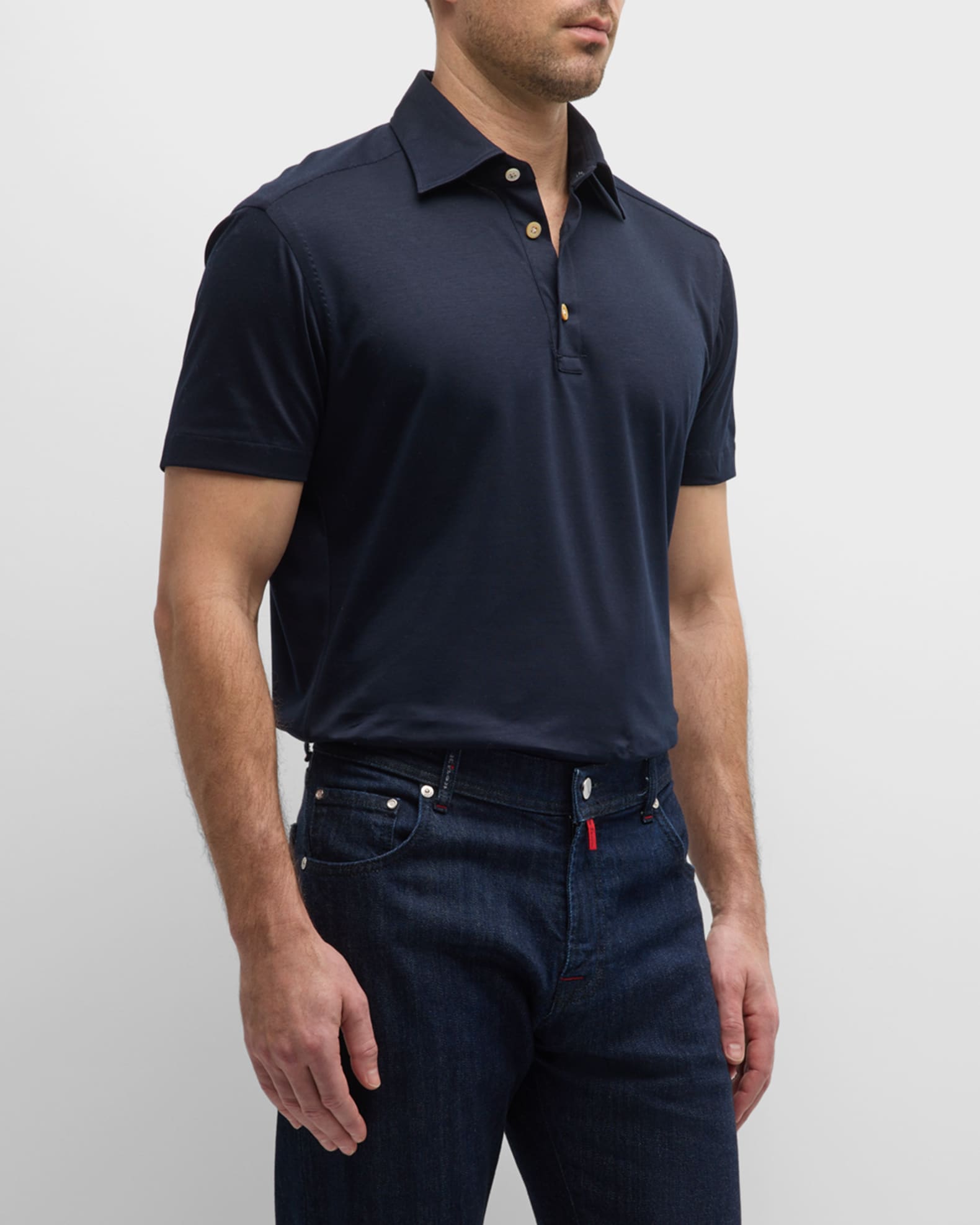 Kiton Men's Cotton Polo Shirt | Neiman Marcus