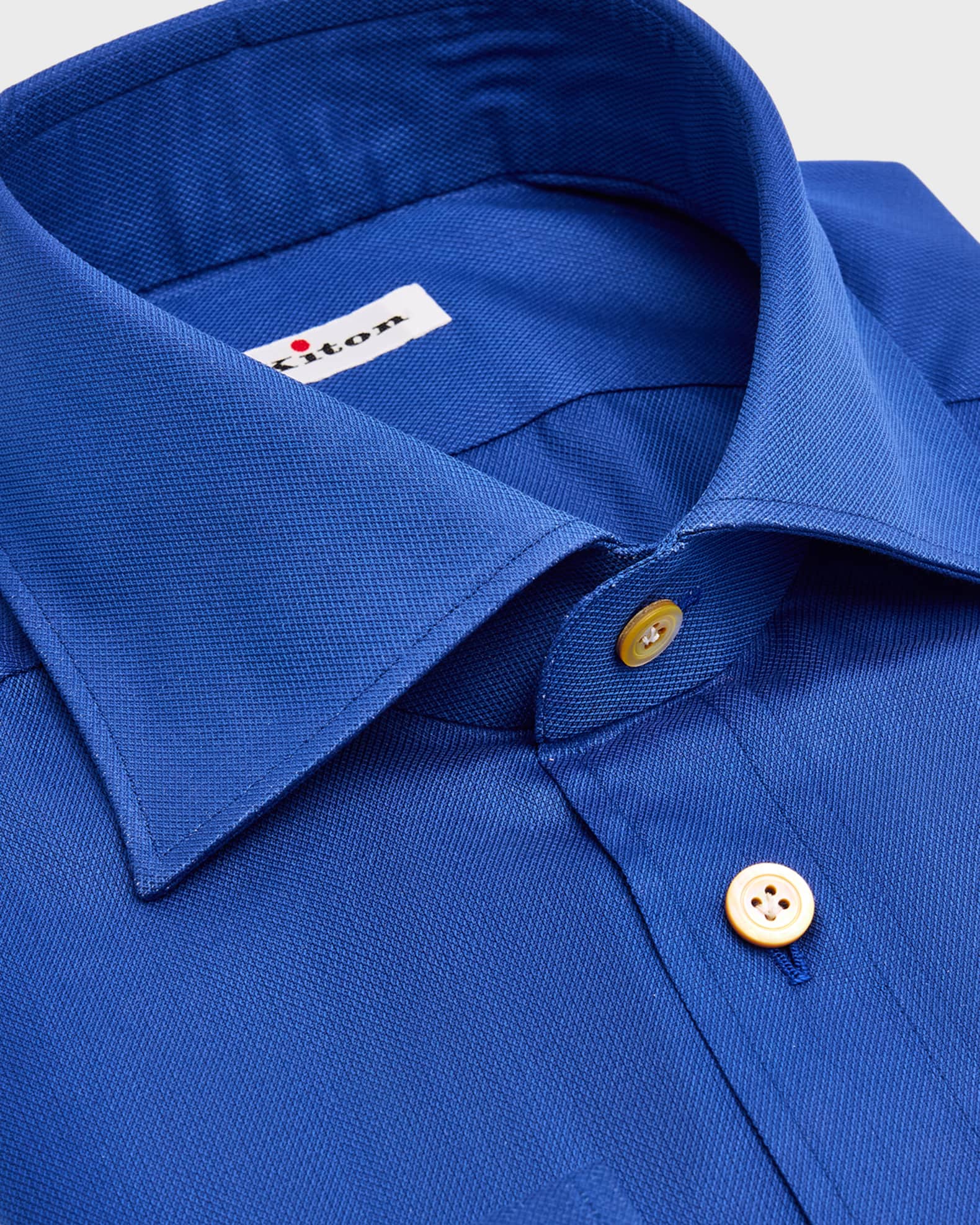 Kiton Men's Textured Cotton Dress Shirt | Neiman Marcus