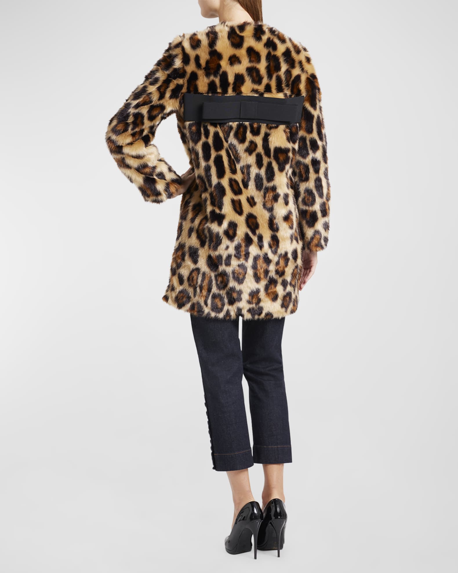 Alabama Muse Kate Leopard-Print Faux Fur Coat | Neiman Marcus