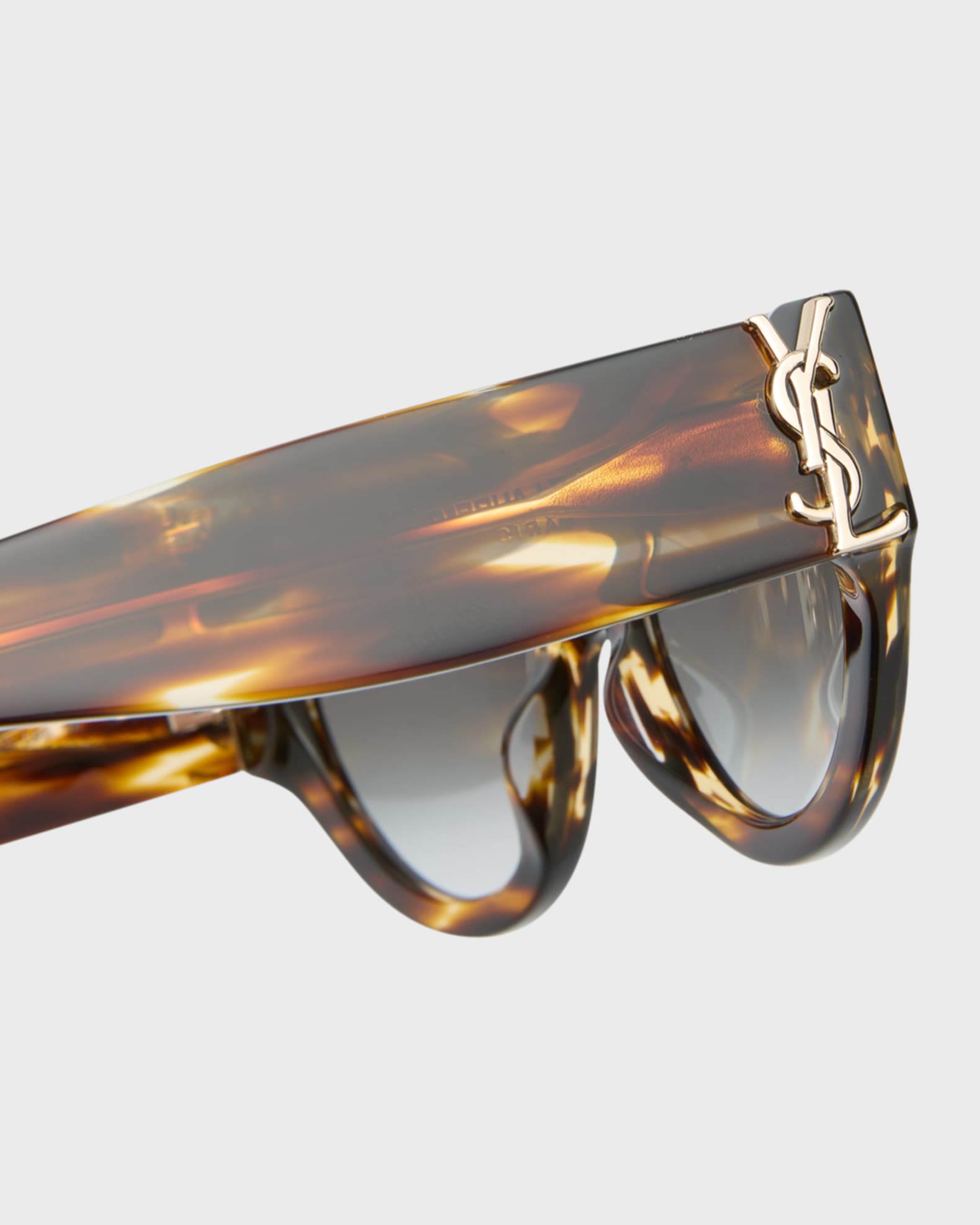 Saint Laurent YSL Havana Plastic Cat-Eye Sunglasses | Neiman Marcus