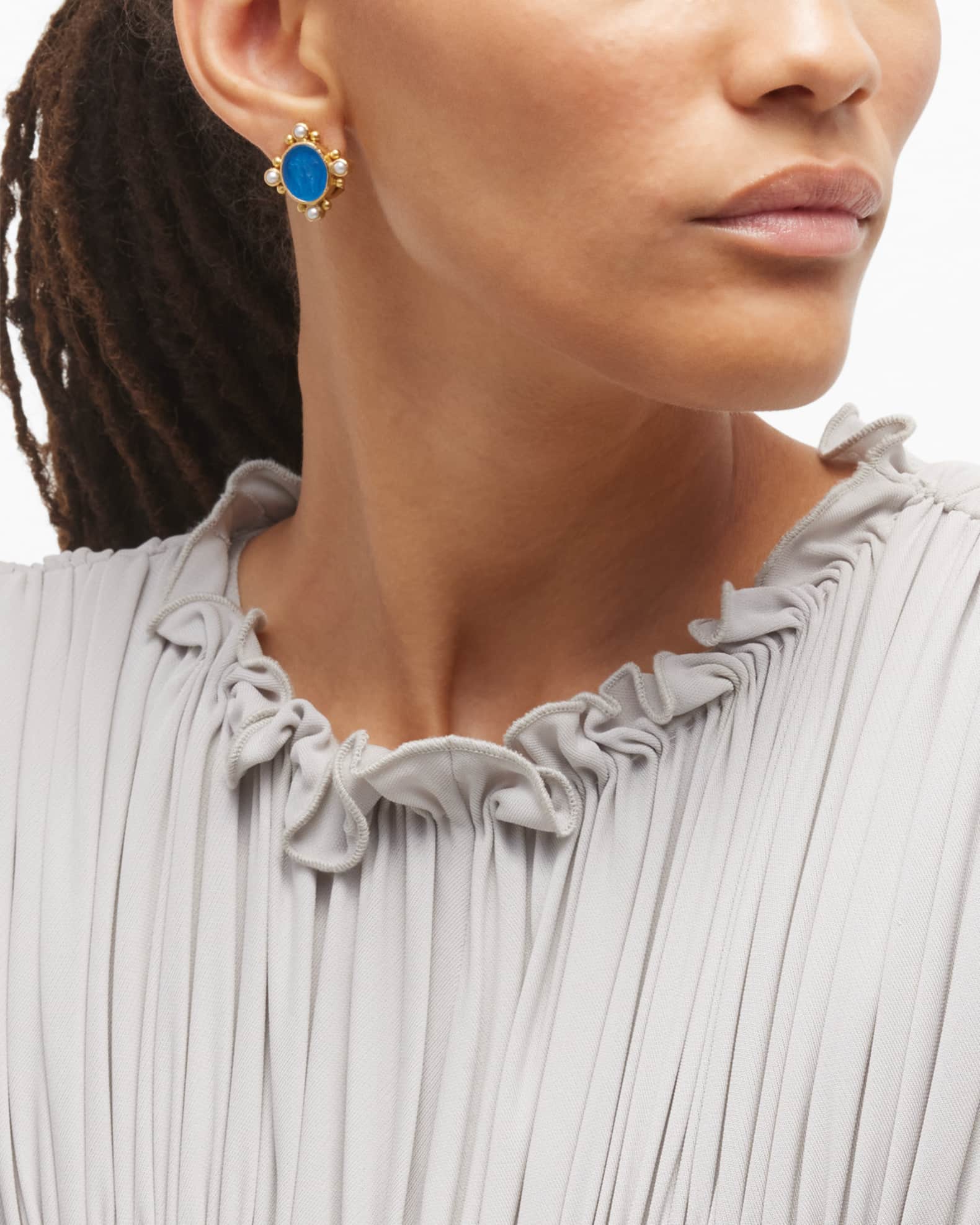 Elizabeth Locke 19K Venetian Glass Intaglio Cherub Twins Earrings with ...