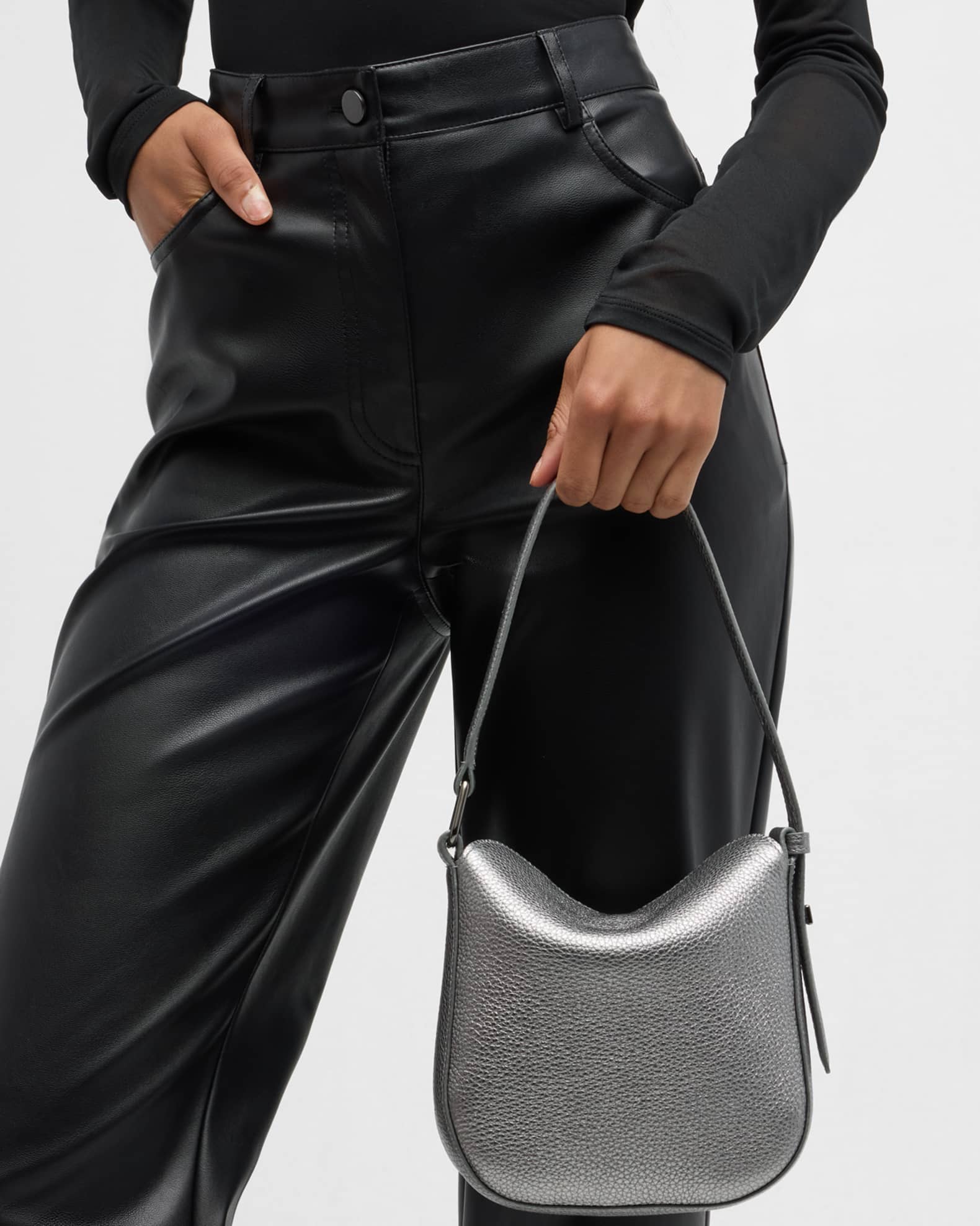 Akris Anna Mini Leather Hobo Bag | Neiman Marcus